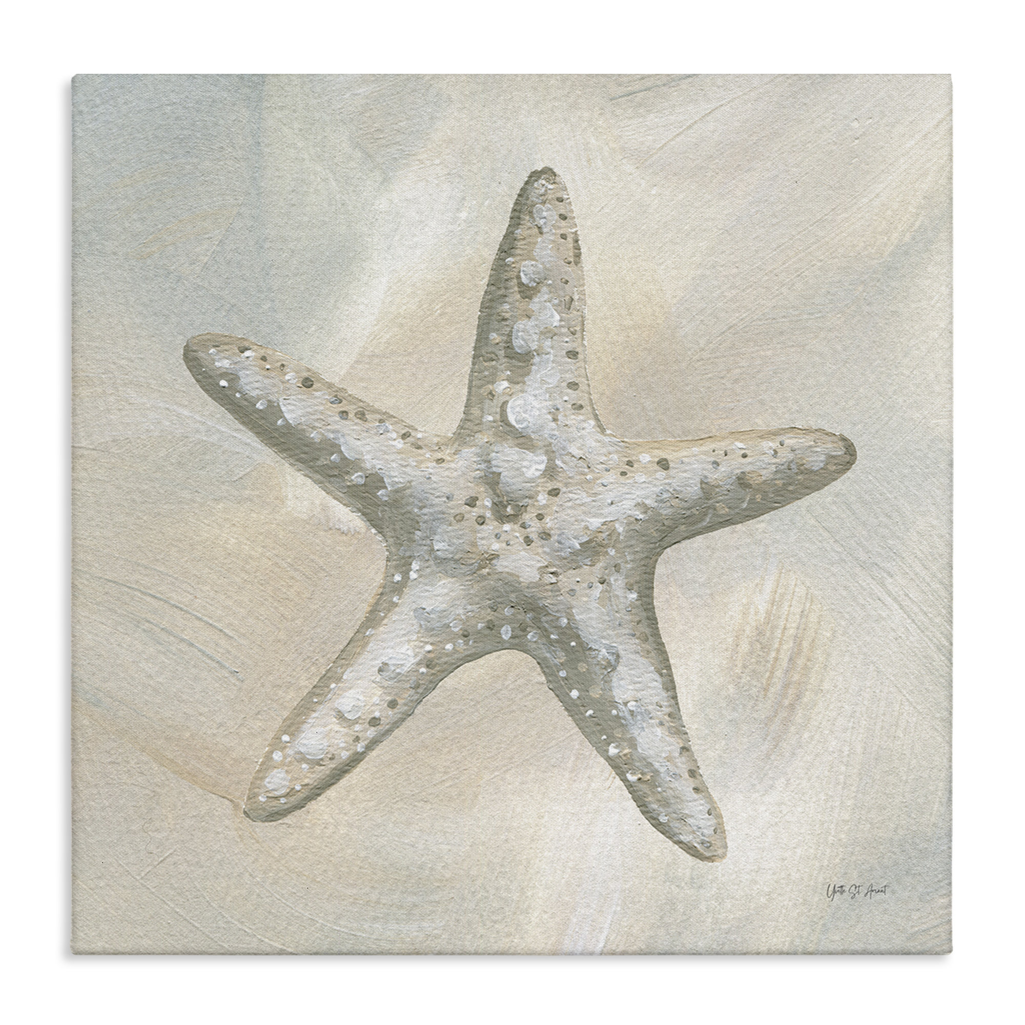 Highland Dunes Simple Beige Starfish Canvas Wall Art by Yvette St ...