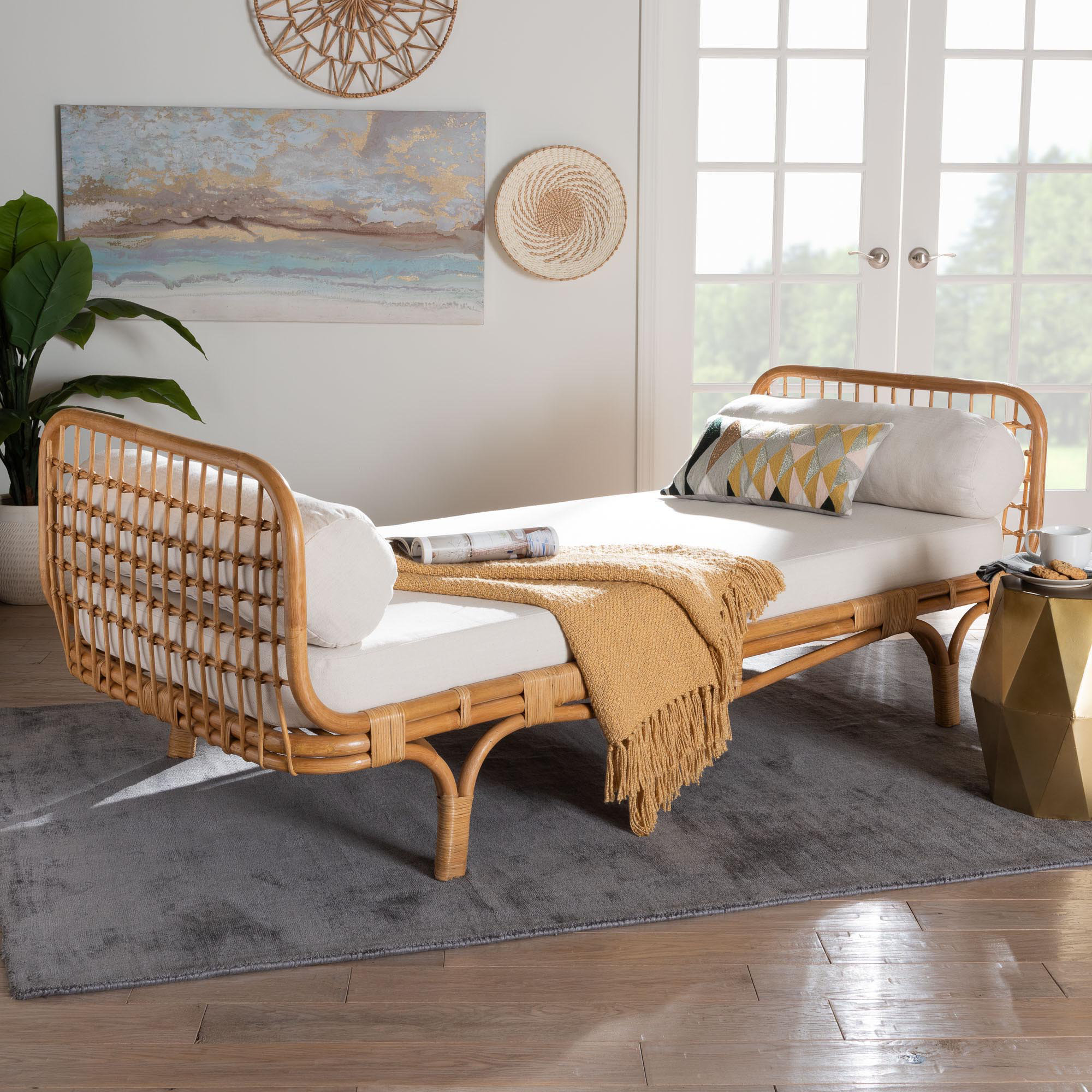 Bungalow Rose Bali & Pari Aiko Handwoven Natural Rattan Daybed With ...