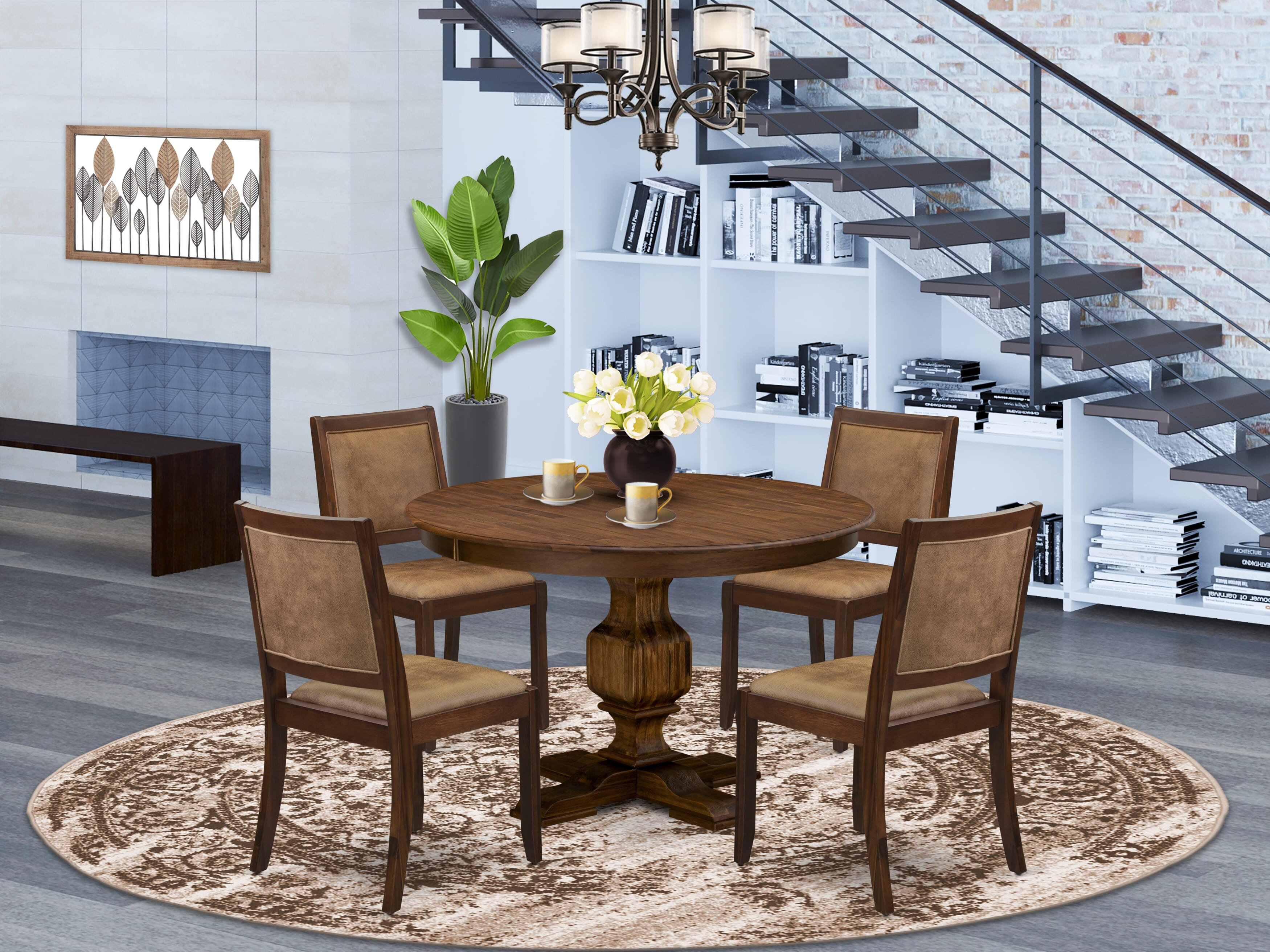 Alcott Hill® Dining Room Table Set included a Round Kitchen Table and ...