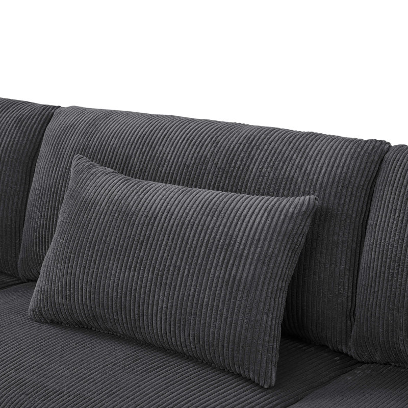 Wade Logan® Ashleigh-May 144" Wide Symmetrical Modular Corner Sectional ...