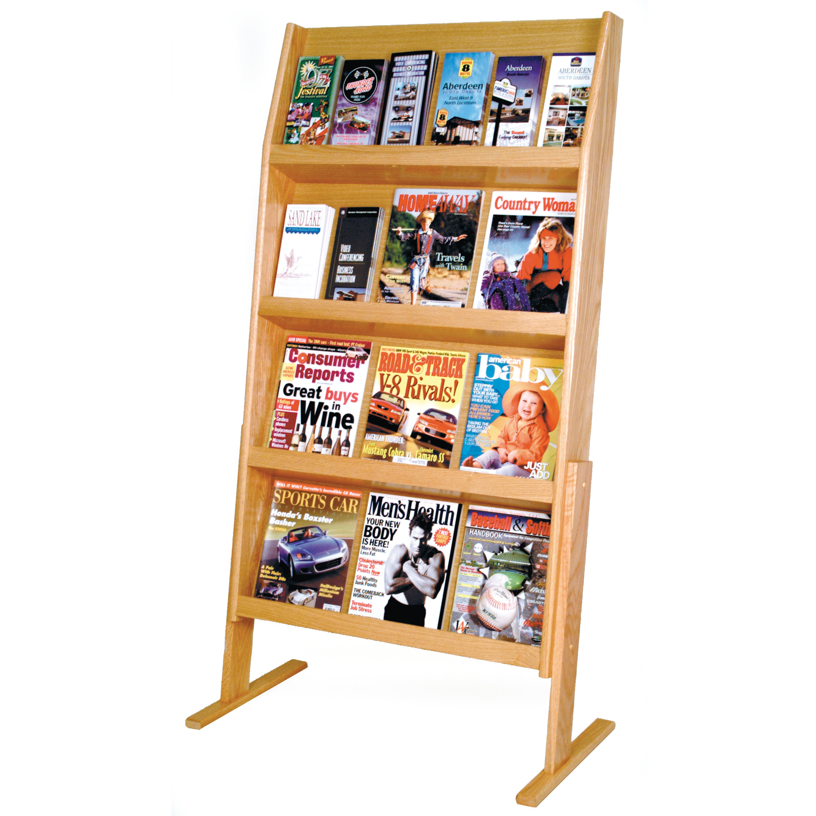 Wooden Mallet Slope Free Standing Magazine Rack & Reviews | Wayfair