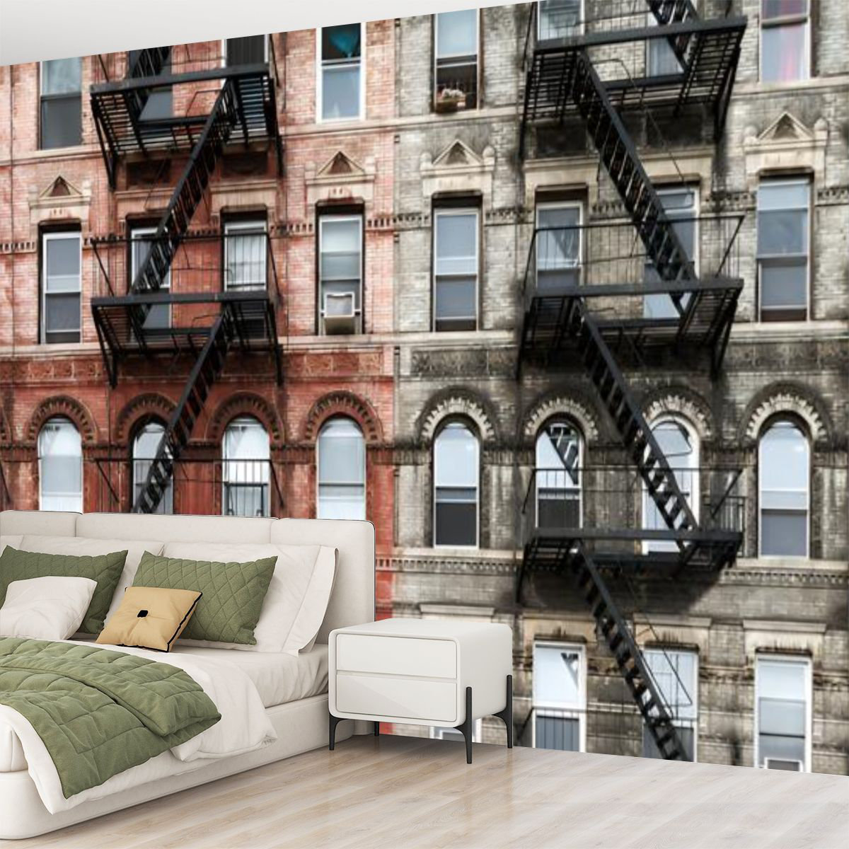 Hokku Designs Peel and Stick Canvas Wallpaper Wall Mural Old Brick ...