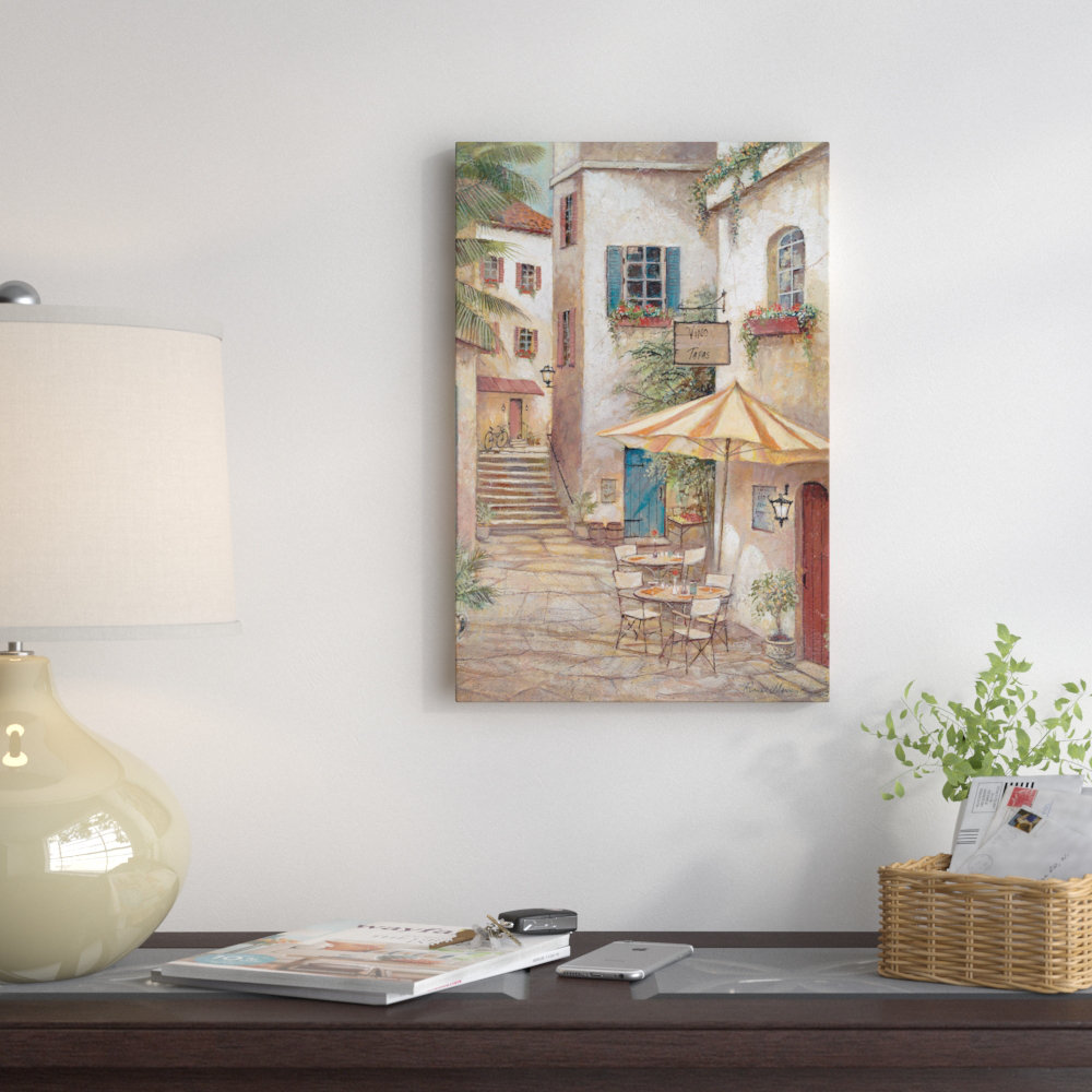 East Urban Home 'Vino y Tapas' Painting Print on Canvas | Wayfair