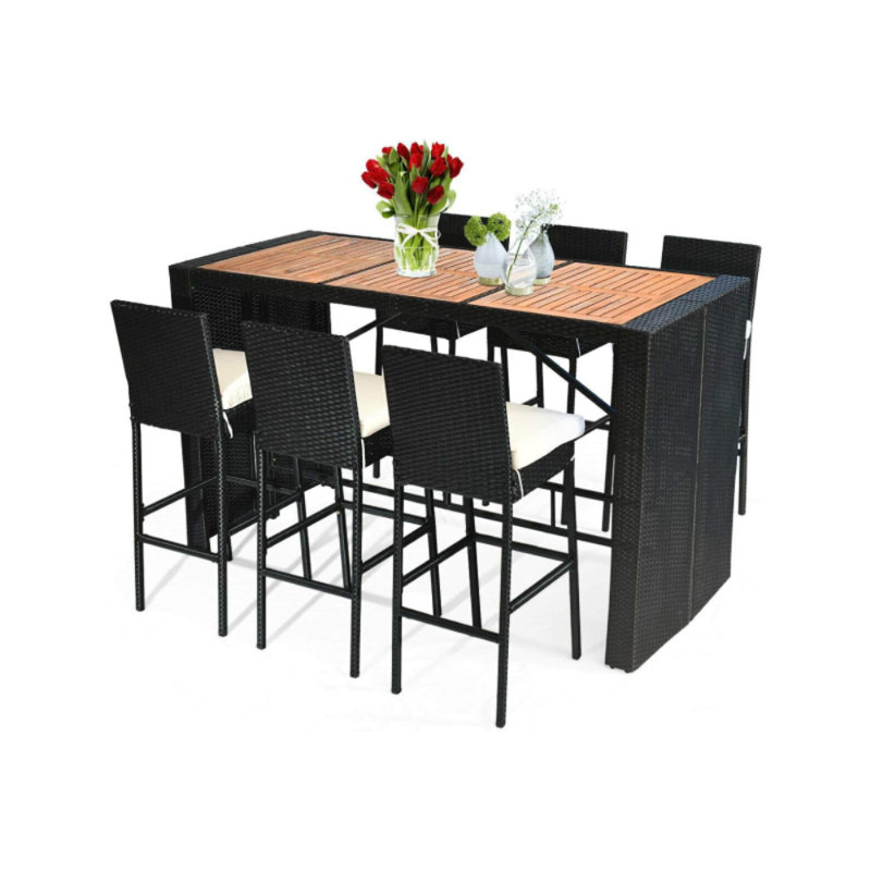 Latitude Run® ACACIA WOOD TABLE TOP BAR SET | Wayfair
