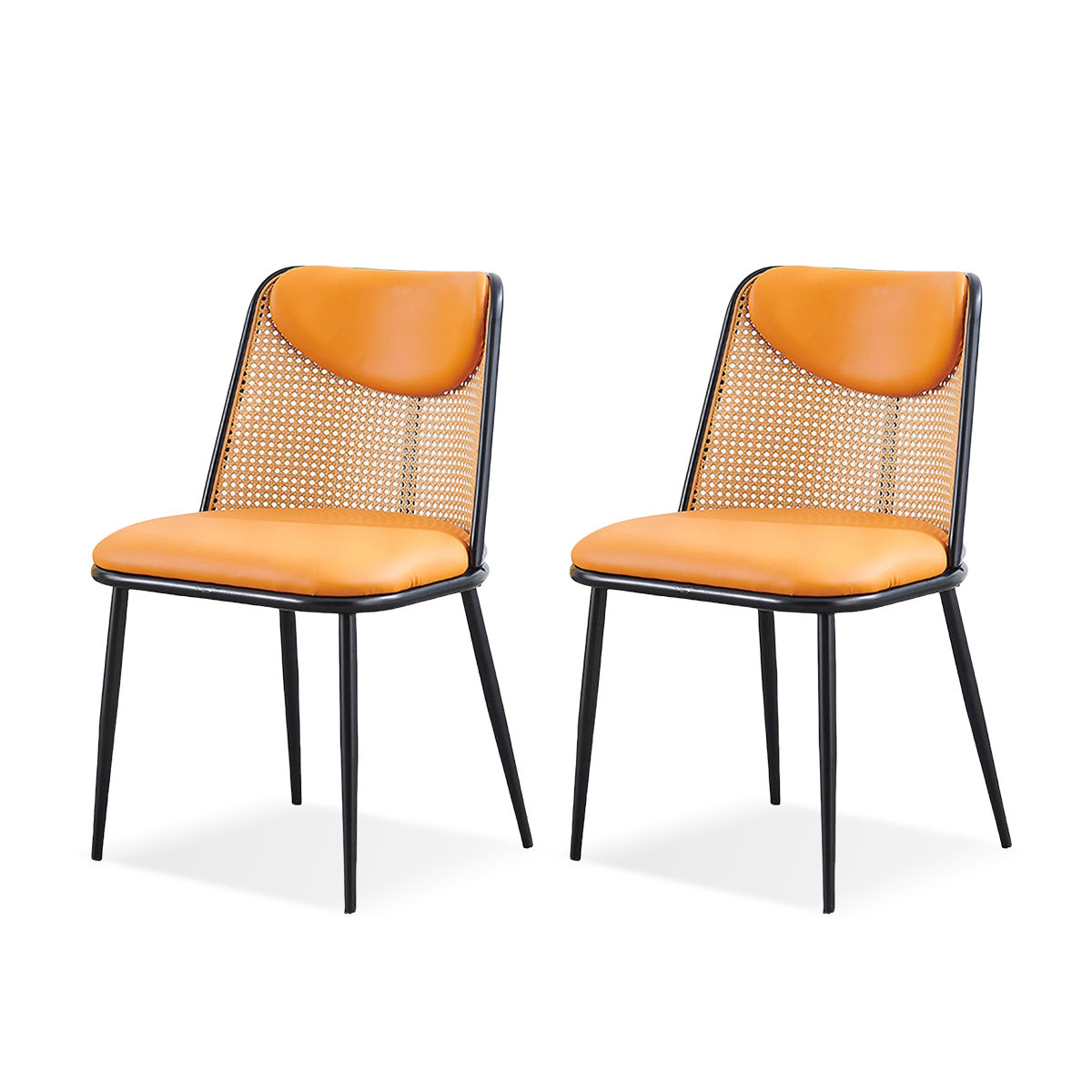 Bayou Breeze 18.7" Orange Solid back side Chair(Set of 2) - Wayfair Canada