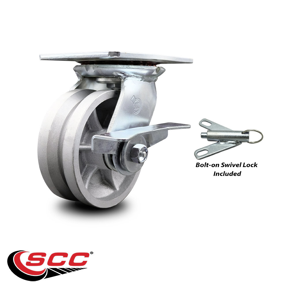 Service Caster 5 Inch V Groove Semi Steel Caster with Ball Bearing and ...
