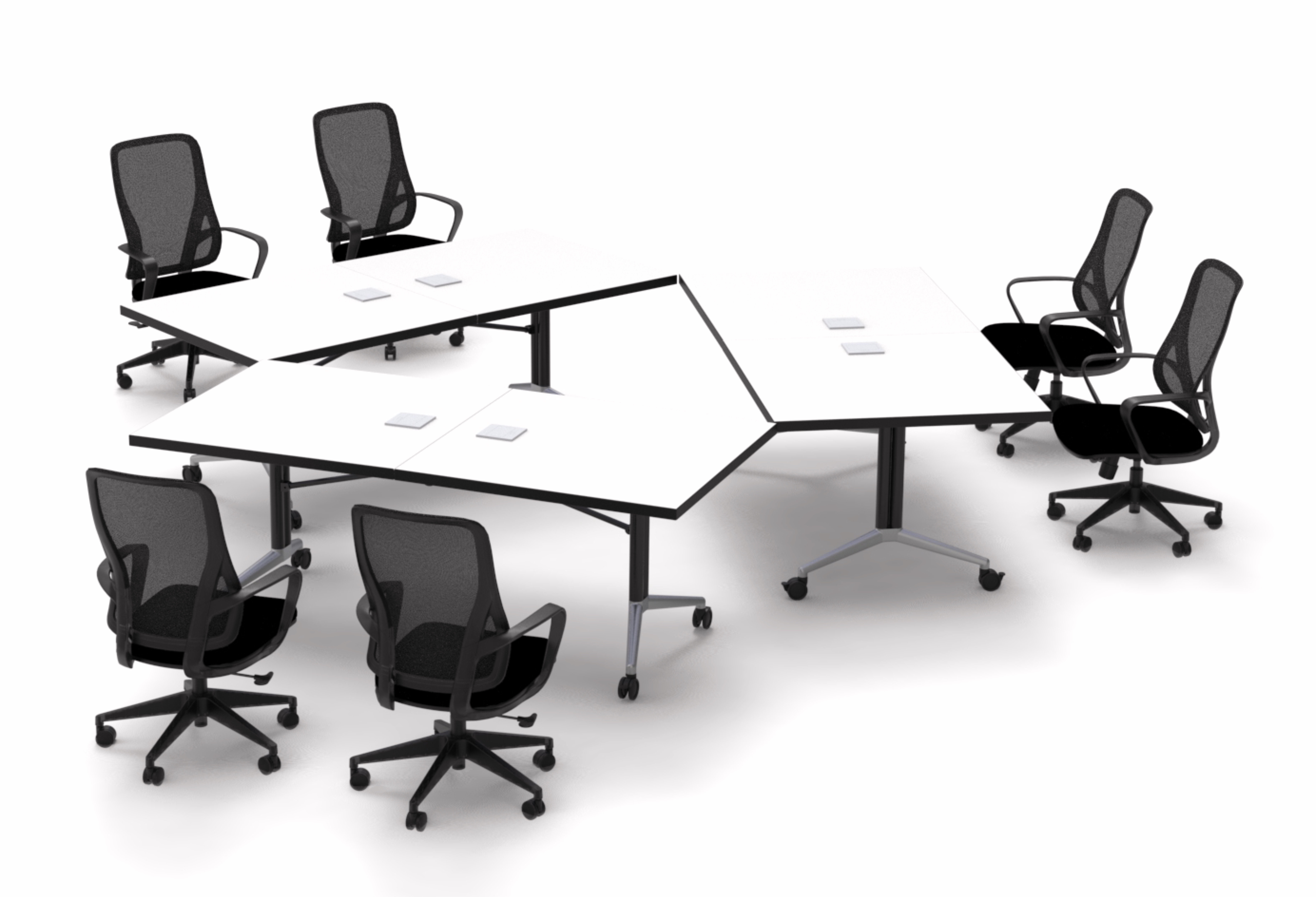 Team Tables Rectangle 6 Person Flip Top 72'' L Modular Training Table ...