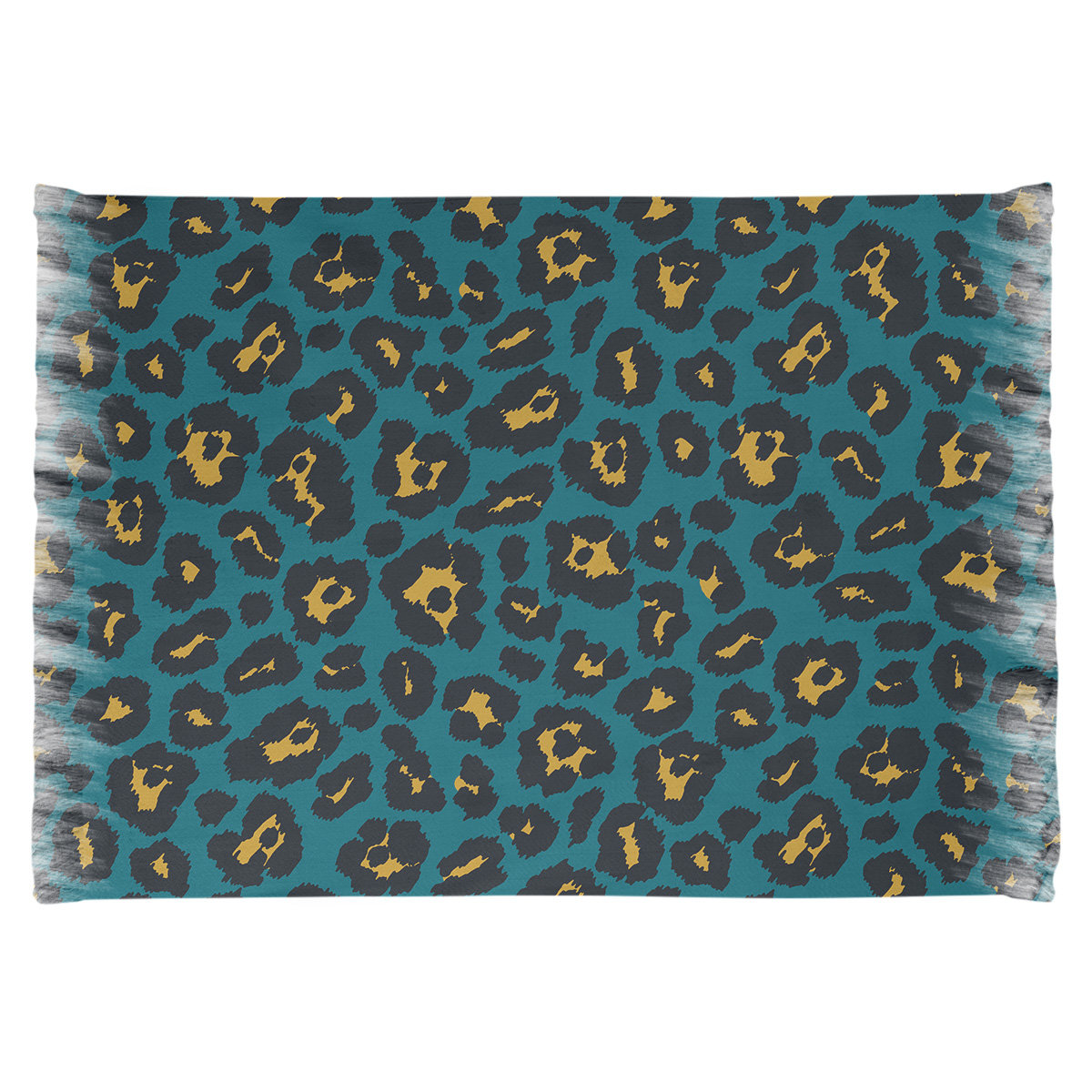 East Urban Home Animal Print Teal/Blackk Area Rug | Wayfair