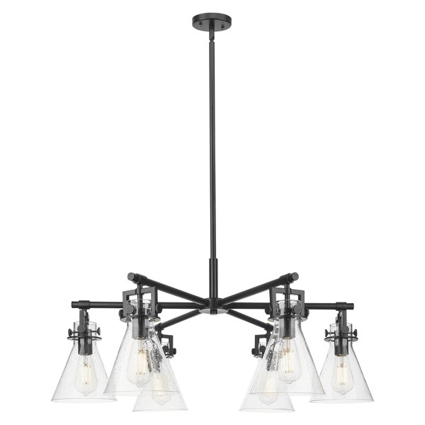 17 Stories Downtown Urban - Newton Cone - 6 Light 26" Stem Hung ...