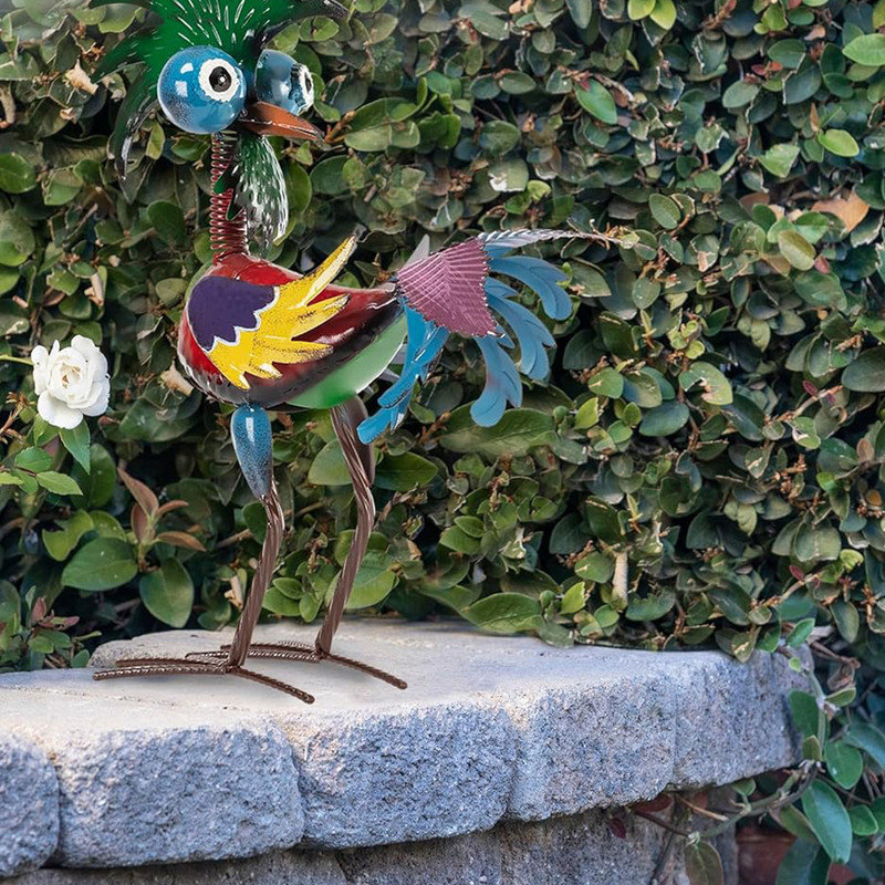 IDIABA 19" Tall Wild Tropical Rooster Yard Statue – Colorful Indoor ...