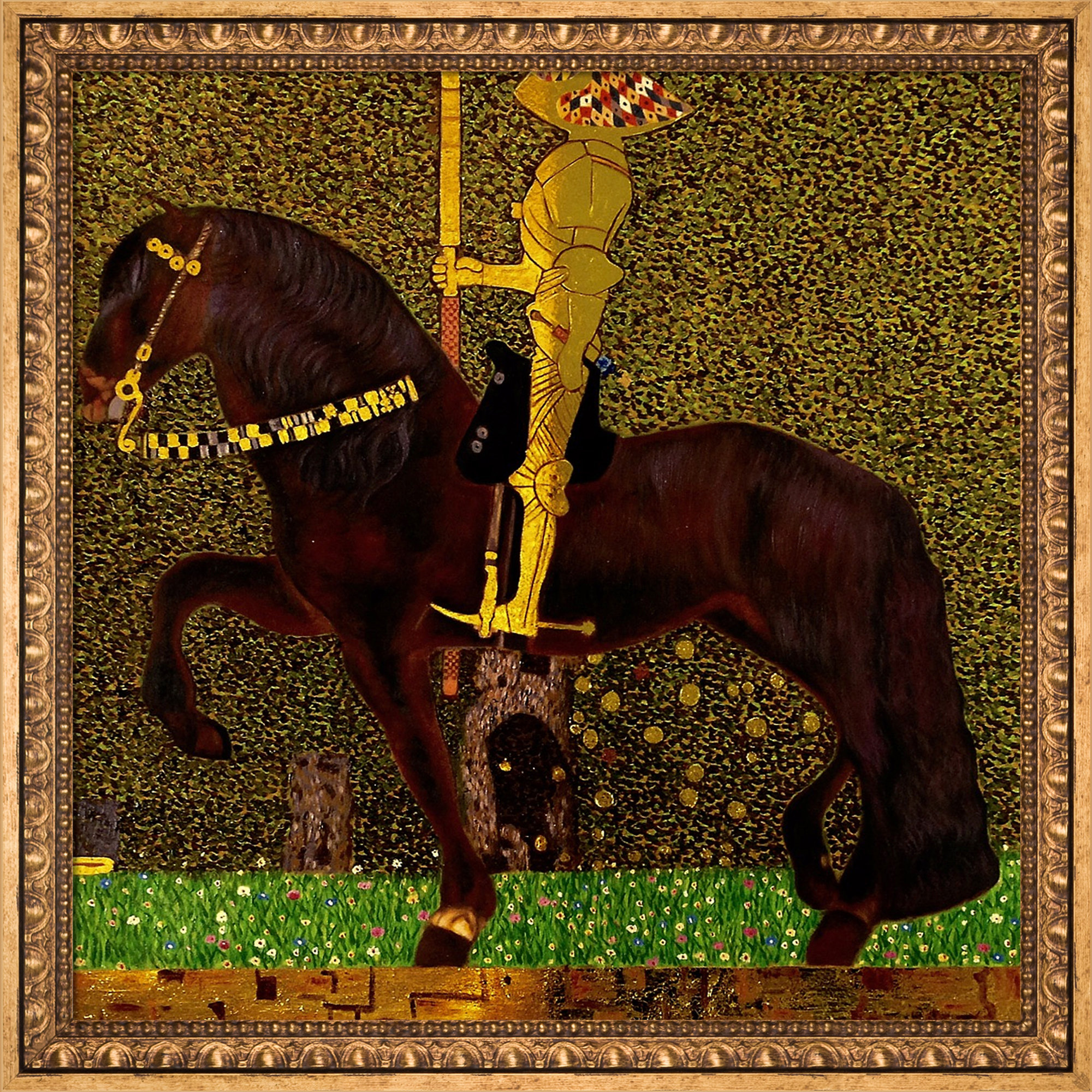 Overstock Art The Golden Knight (Luxury Line) Framed On Canvas by ...