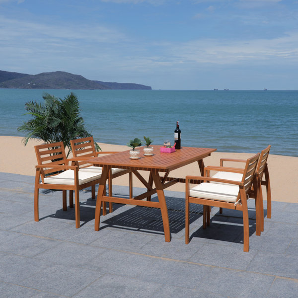 Highland Dunes Upper Swainswick 5 Piece Dining Set with Cushions ...