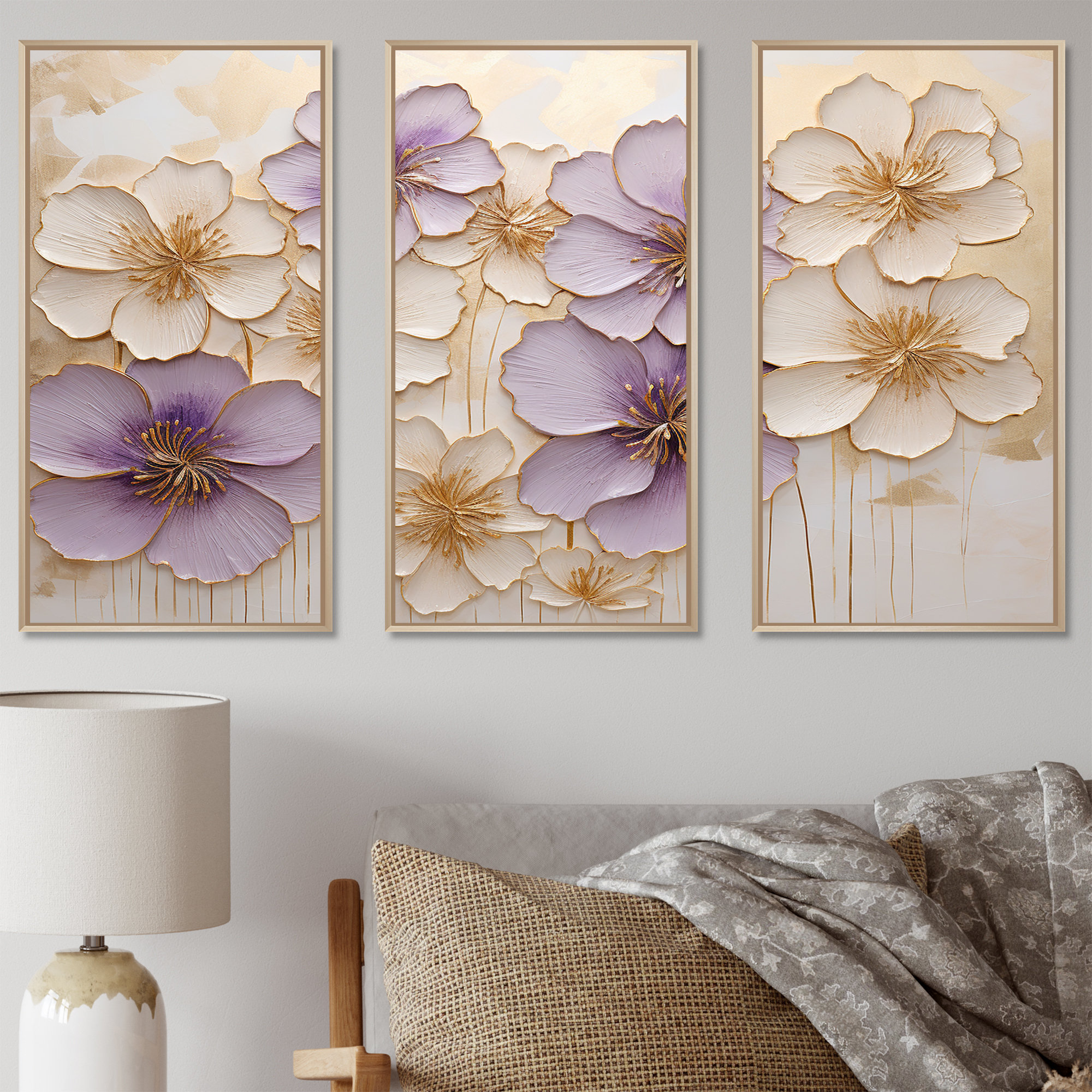 Mercer41 Purple And Gold Adorned Violets Meadow II - Violets Wall Art ...