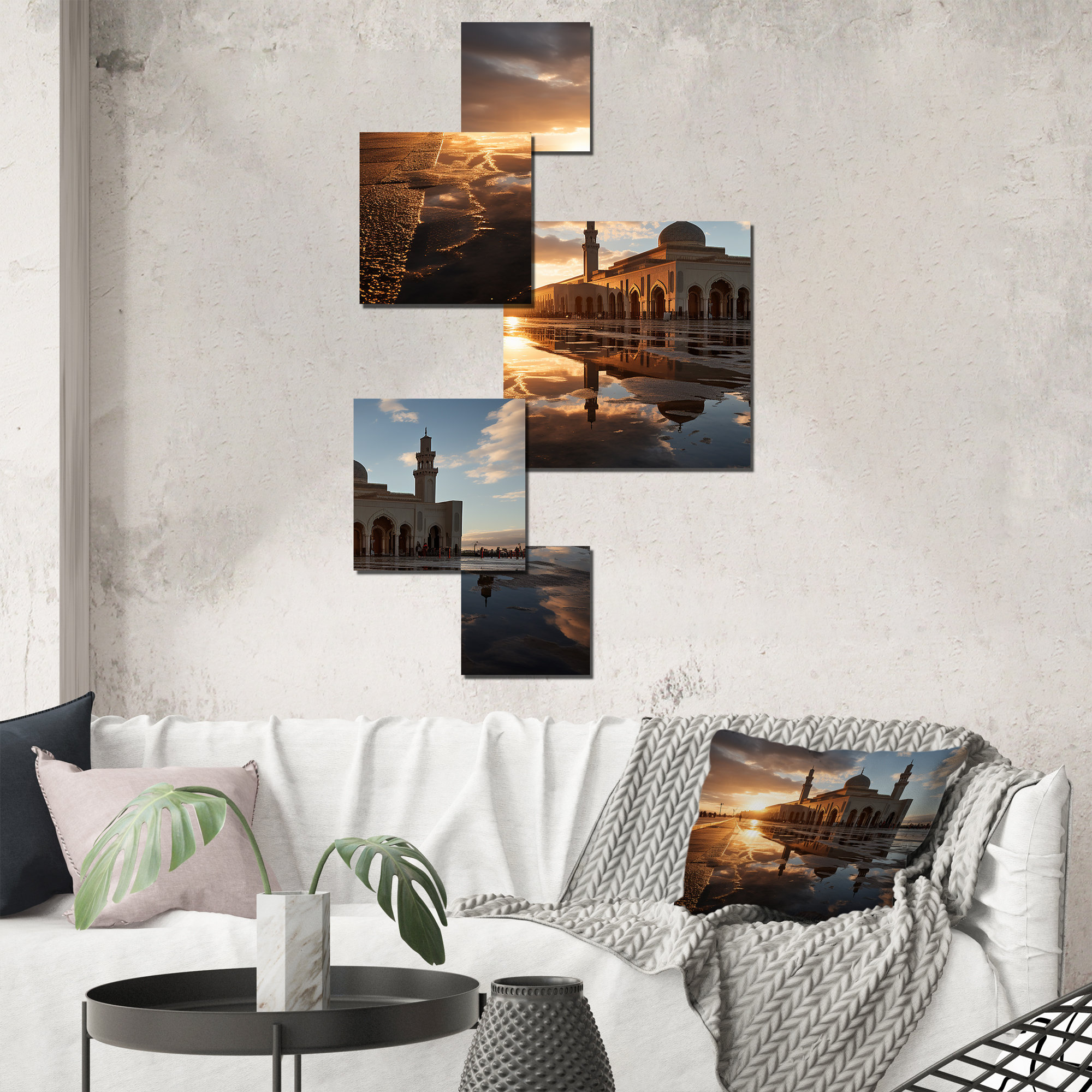 Latitude Run® Moroccan Mosque Majesty IV - Islam Square Wall Art Set Of ...