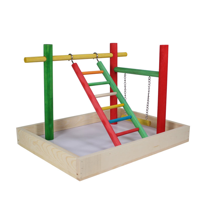Penn Plax 14" Wooden Bird Play Gym Table Top Activity Center | Wayfair