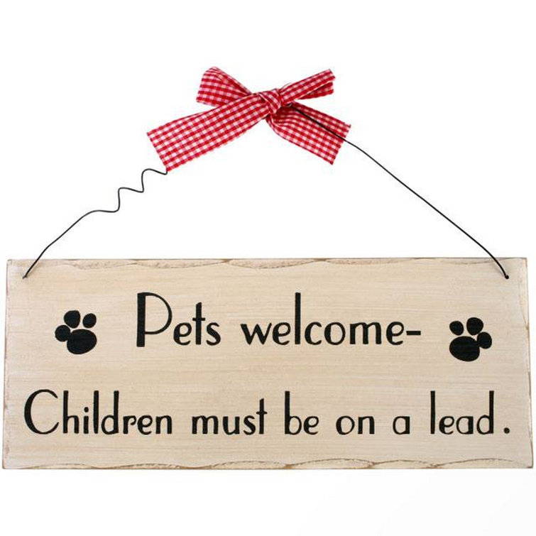 Maturi Pets Welcome Hanging Sign Wall Décor | Wayfair.co.uk