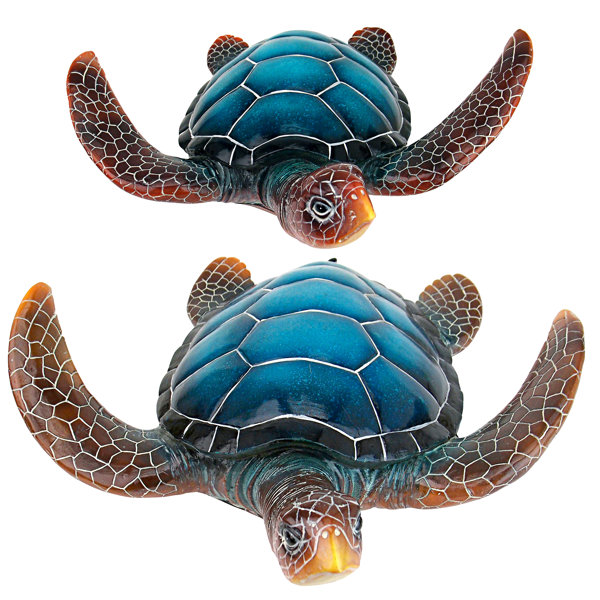 Design Toscano 2-Piece Blue Sea Turtle Garden Statues & Reviews | Wayfair