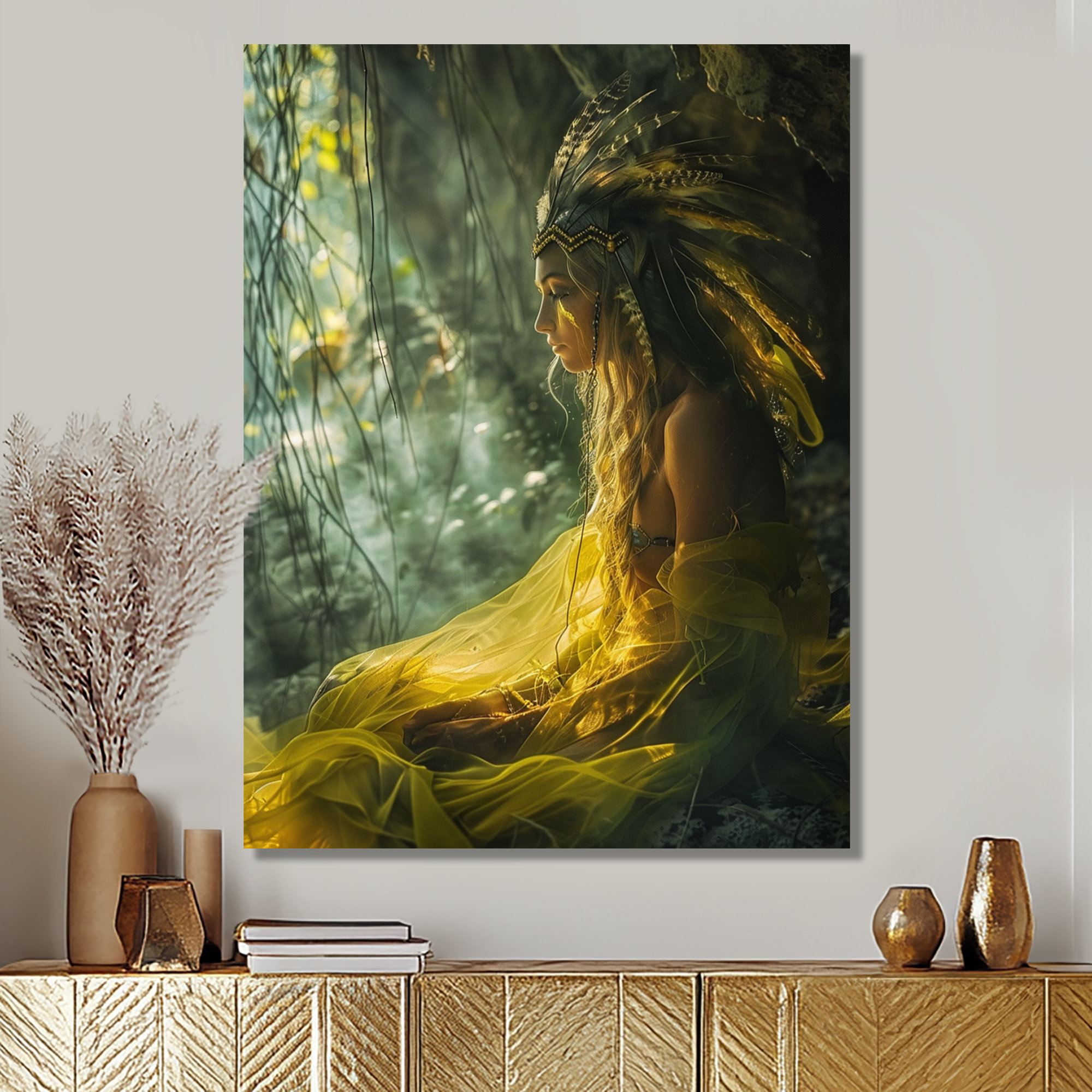 Dakota Fields Mystical Shamana Forest Ritual II - Native American Woman ...