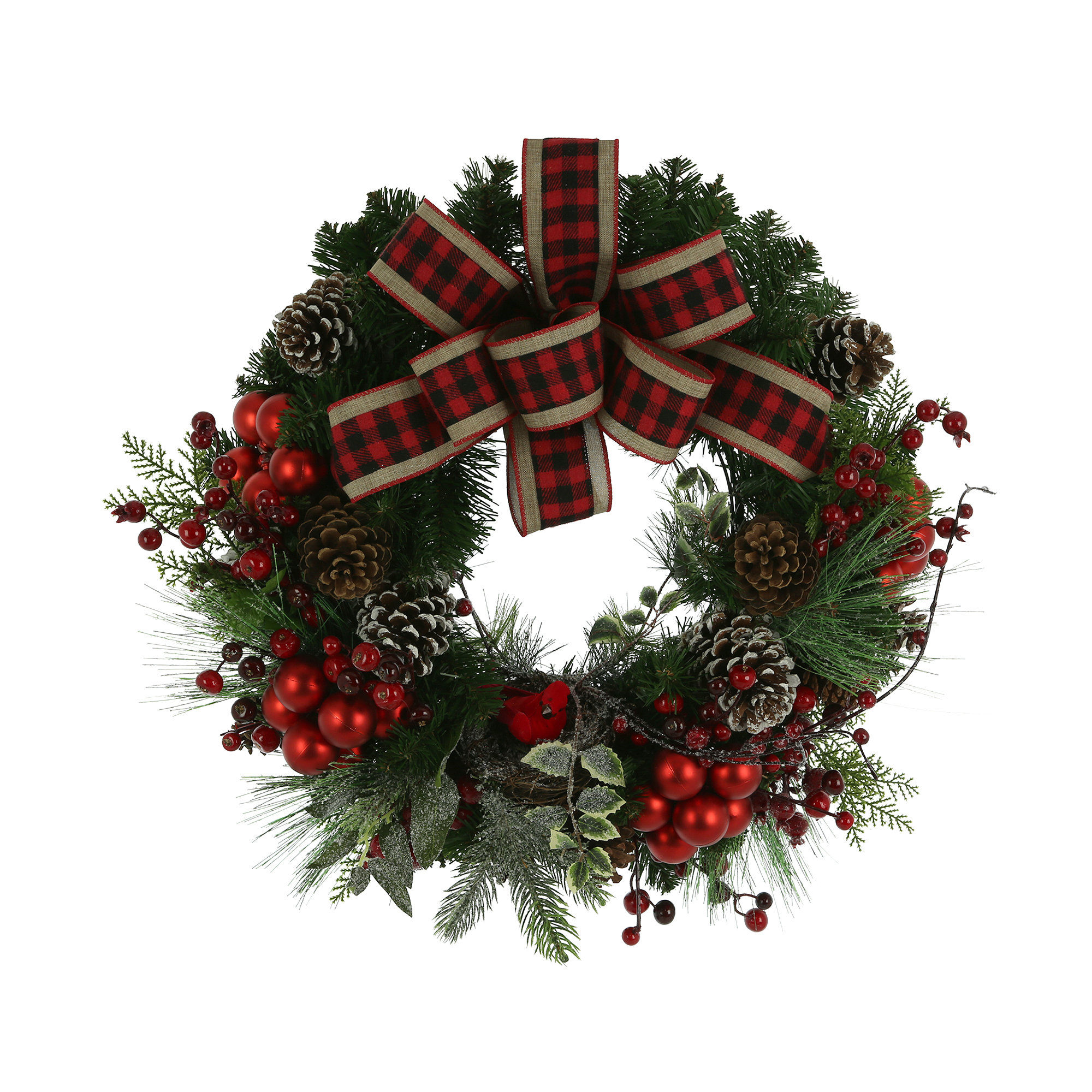 The Holiday Aisle® Jevita Handcrafted Faux Evergreen Wreath | Wayfair
