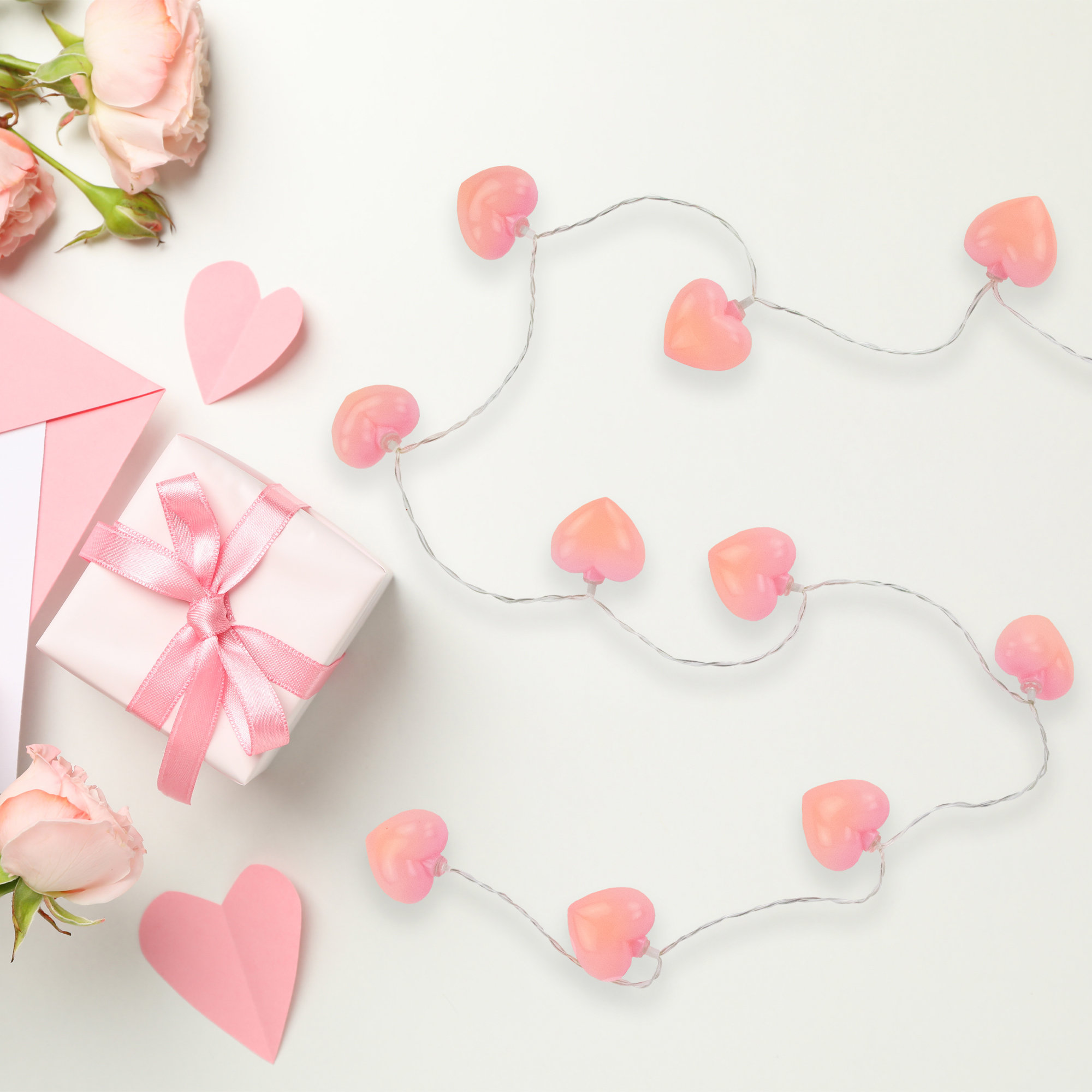 Northlight Seasonal 10-Count Pink Valentine's Day Heart LED String ...