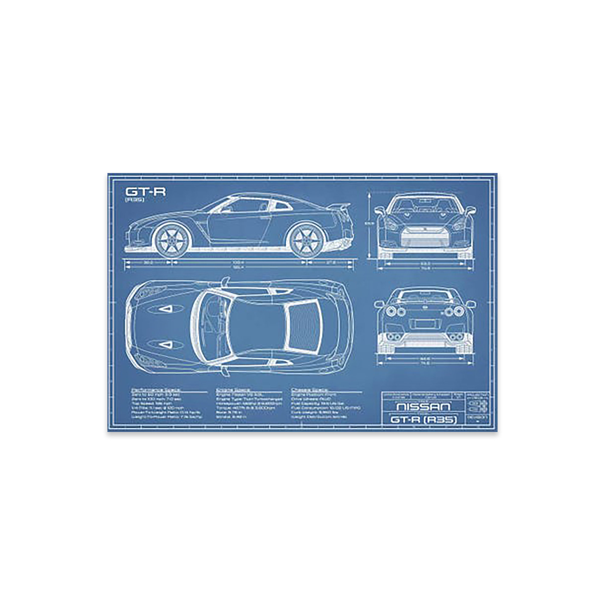 Williston Forge " Nissan GT-R (R35) Skyline Blueprint " by Action ...