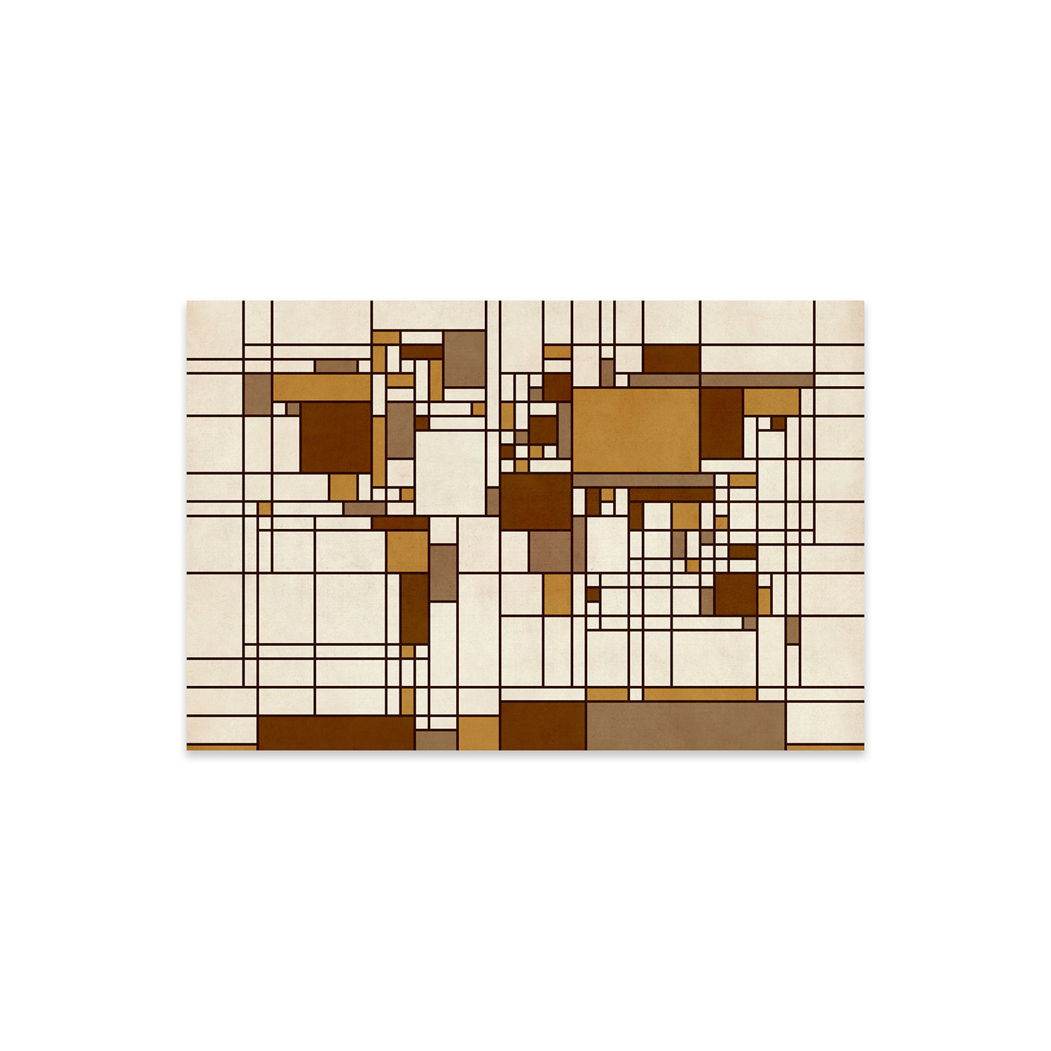George Oliver World Map Abstract Mondrian Style by Michael Tompsett ...