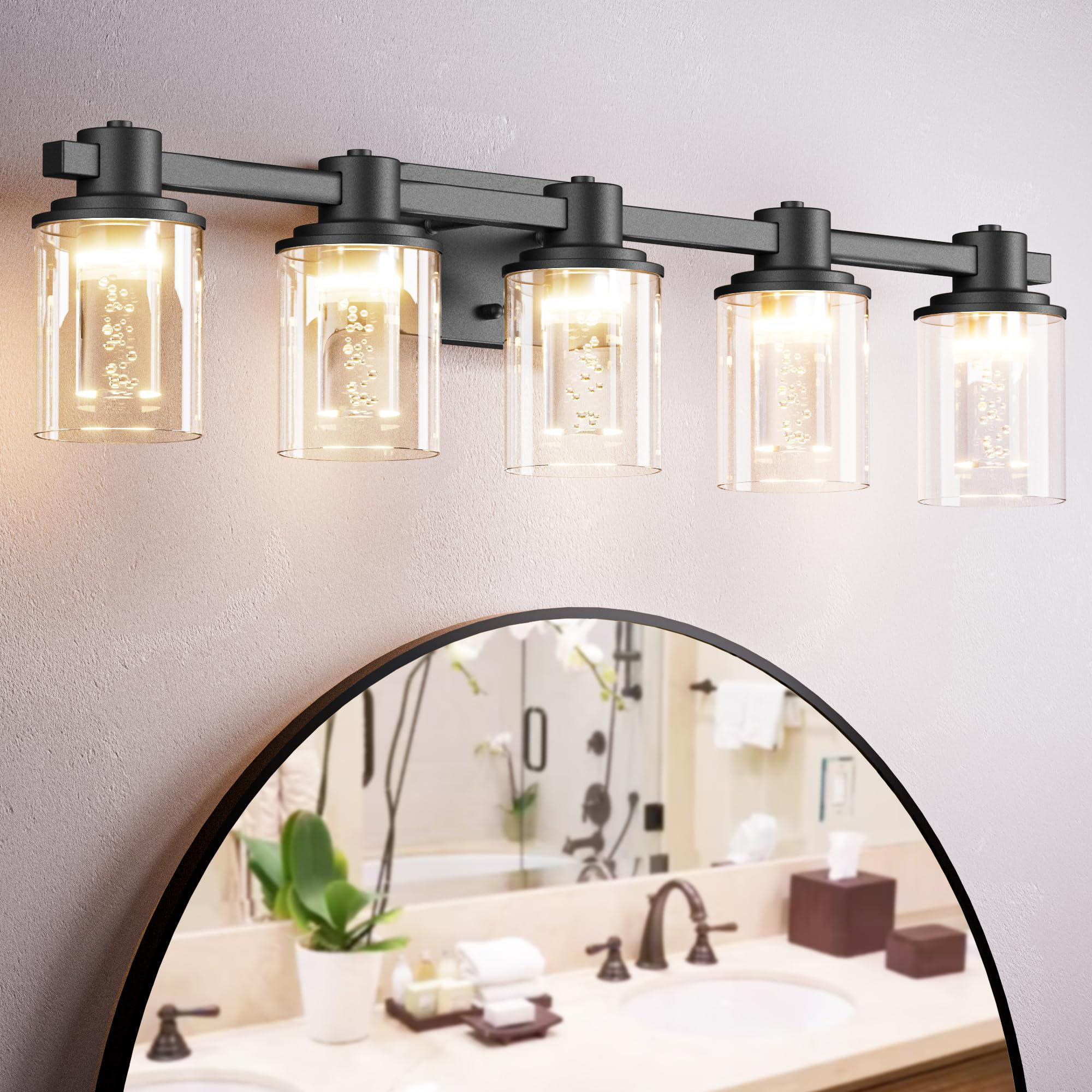 Brayden Studio® Bathroom Light Fixtures with 5 Color Modes, Dimmable ...
