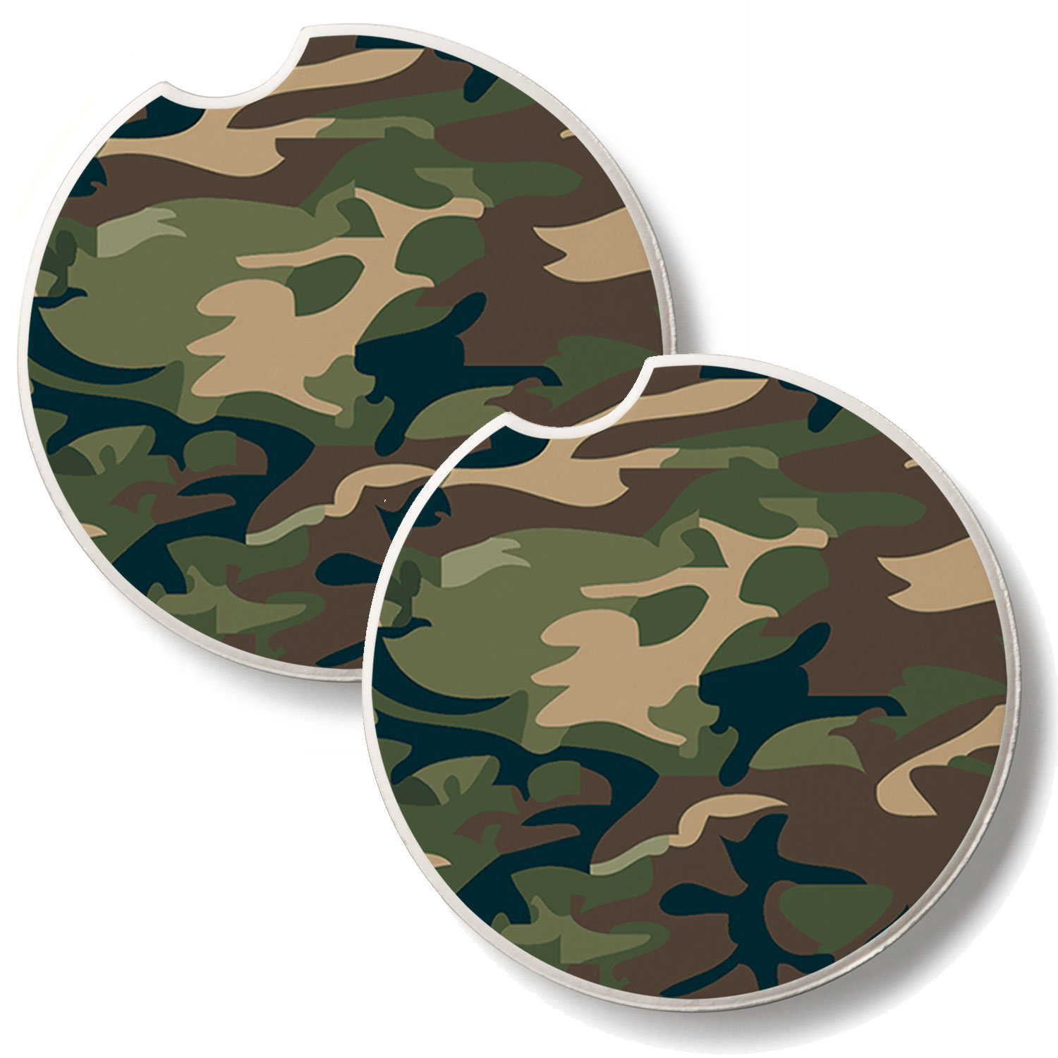August Grove® Camouflage 2 Pack Stone Car Coasters | Wayfair