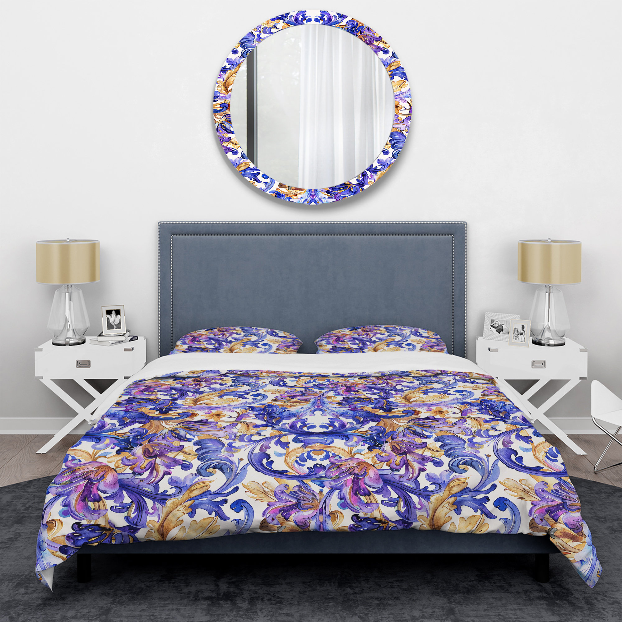 Design Art Purple And Gold Vintage Baroque Floral Glam II - Glam Duvet ...
