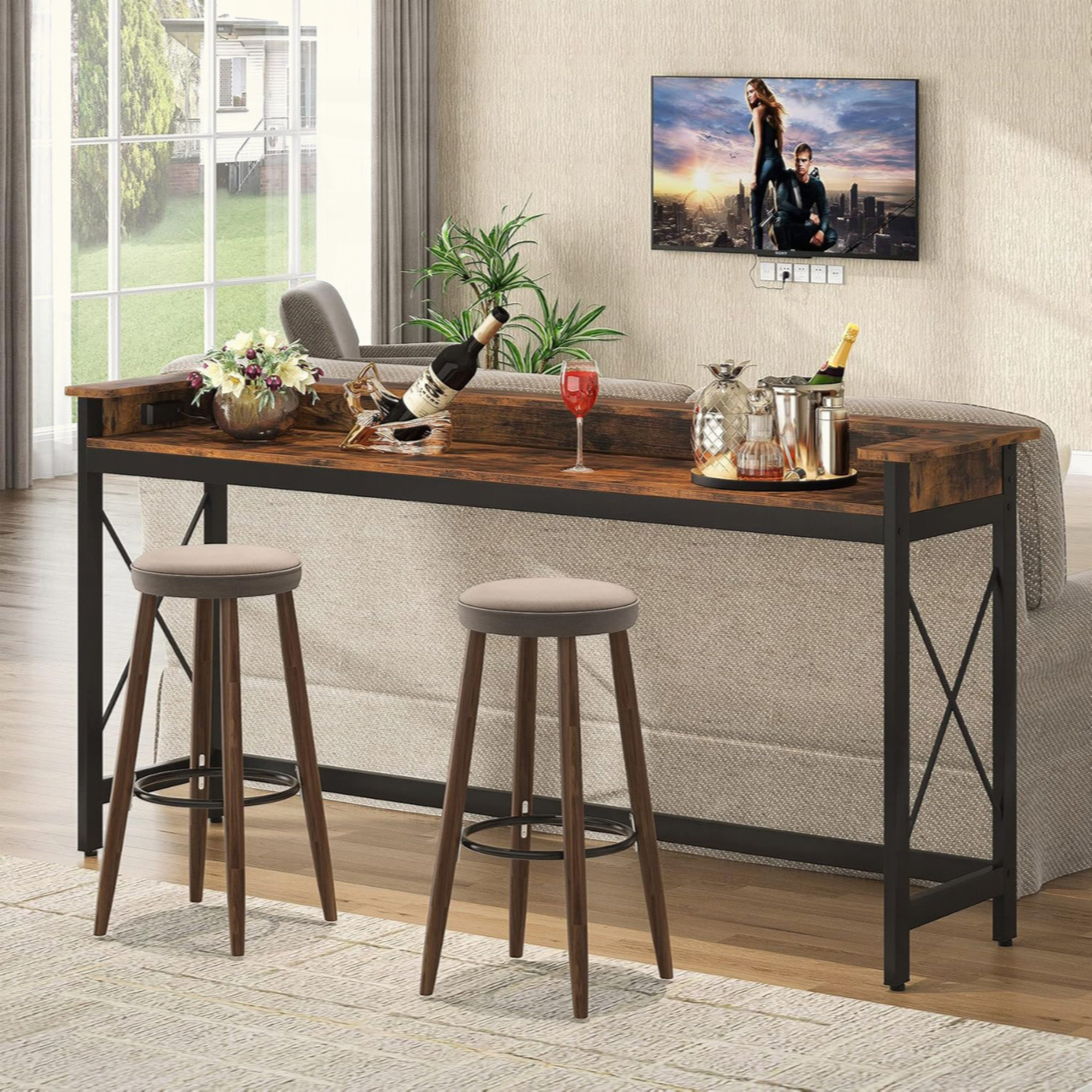 Bar Table Behind Couchnull