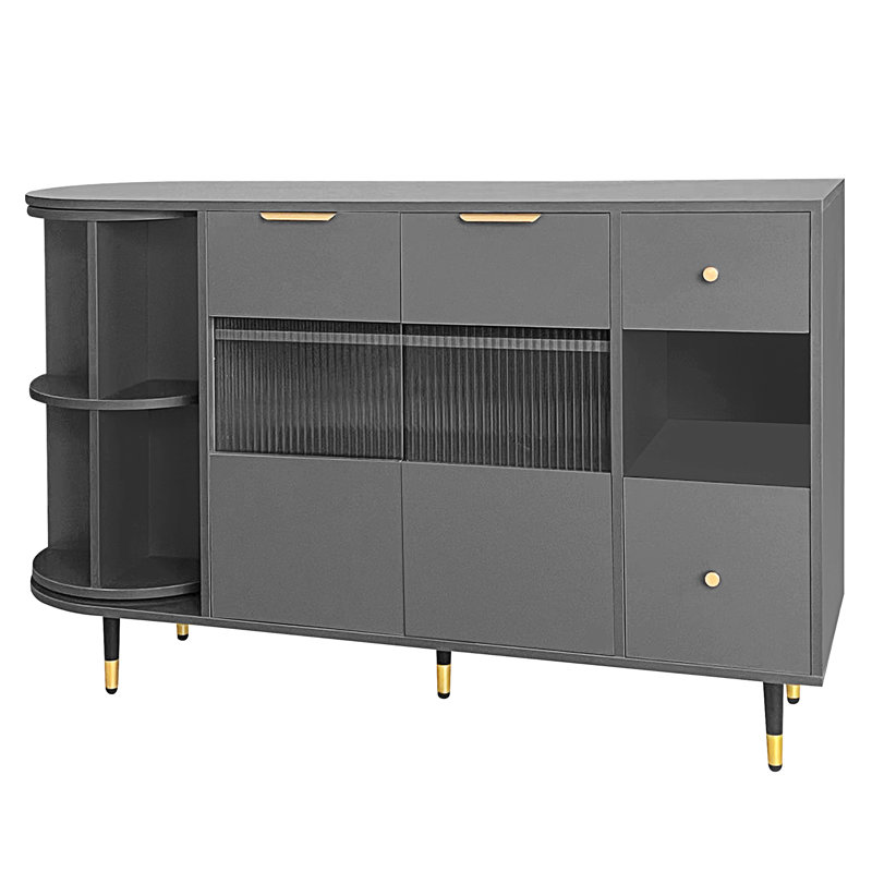 Mercer41 Zakary Rotating Storage Cabinet With 2 Doors And 2 Drawers ...