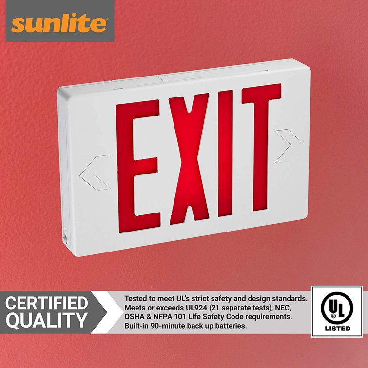 Sunlite Thermoplastic LED Double Sided Exit Sign | Wayfair
