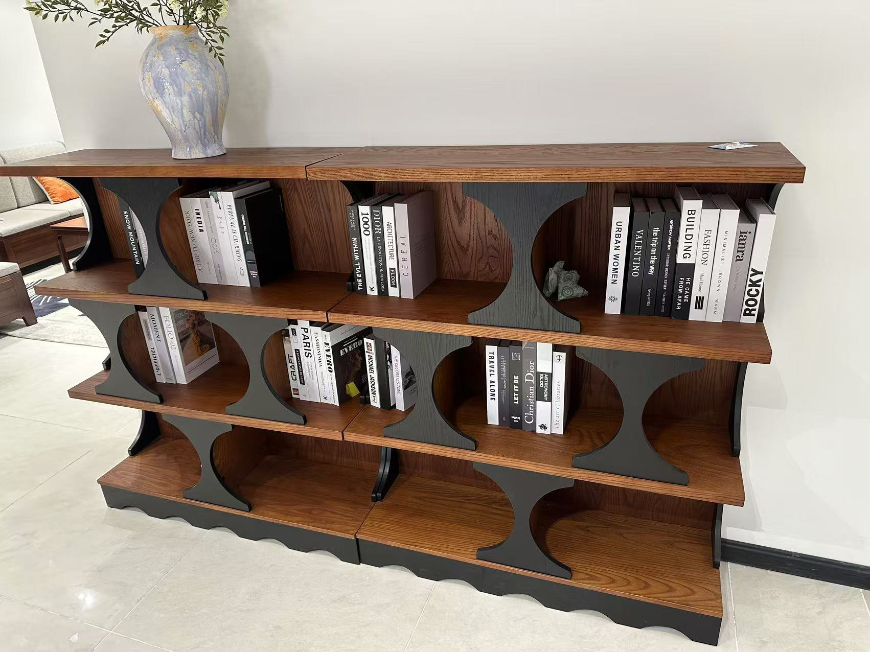 IBYAIH Medieval Style Wood Bookcase For Home Office And Living Room ...