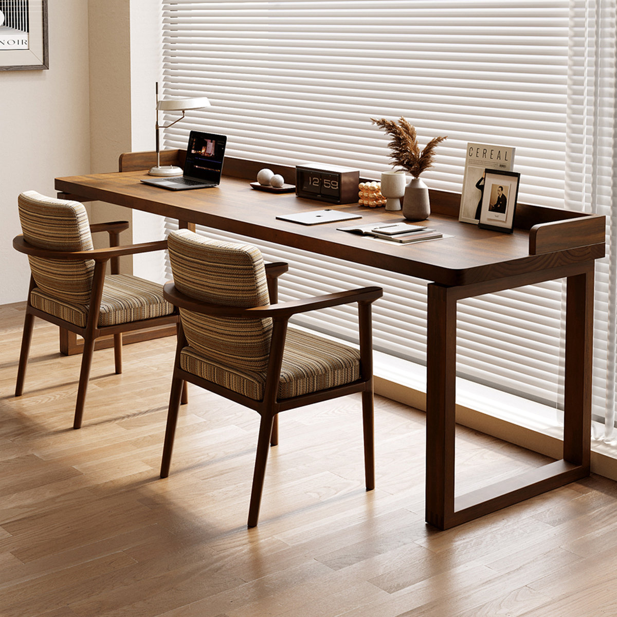 Corrigan Studio® Natazia Solid Wood Writing Desk Office Set with Chair ...