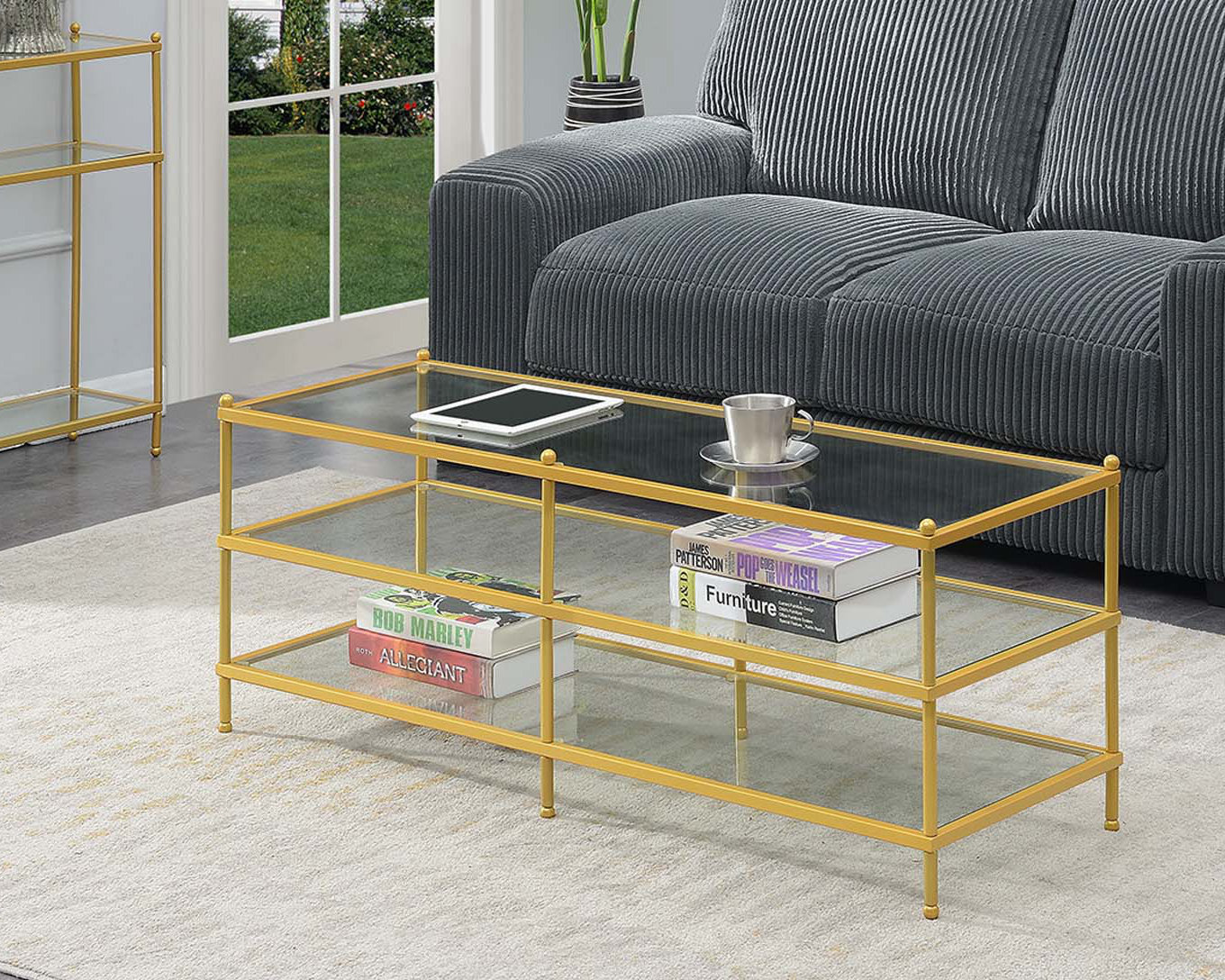 Willa Arlo™ Interiors Carolina Frame Coffee Table with Shelves ...