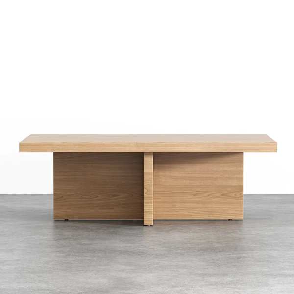 The Twillery Co. Taliaferro Farmhouse Wood Coffee Table Rectangle ...