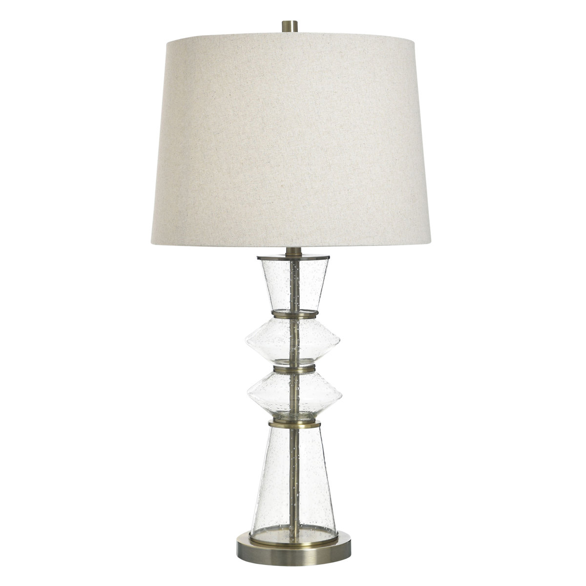 Red Barrel Studio® Glass Table Lamp - Vucover Gold - White Shade | Wayfair