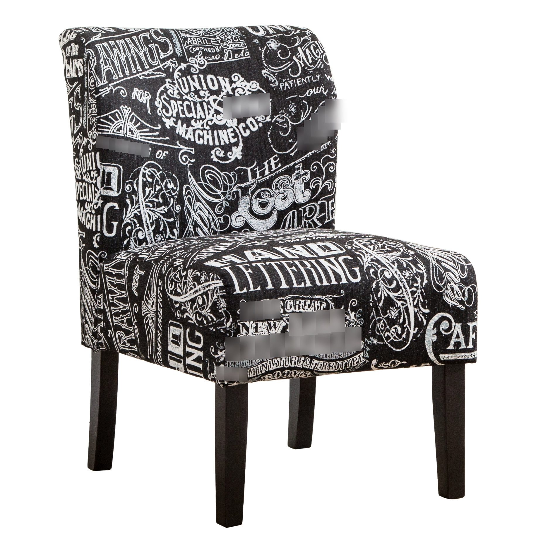 Corrigan Studio® Chalkboard Shadow Print Armless Chair With ...
