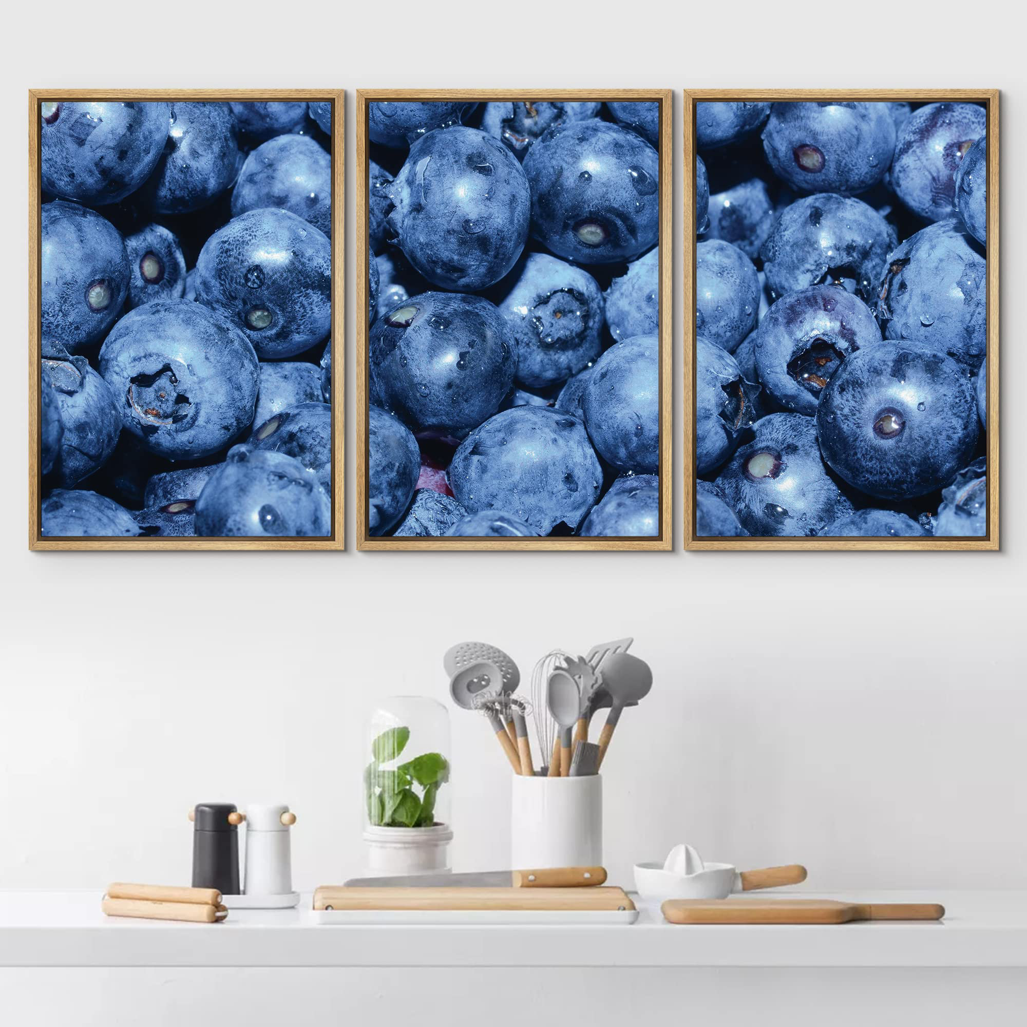 IDEA4WALL Aerial Close Up Blueberry Collage Food Culinary Photography ...