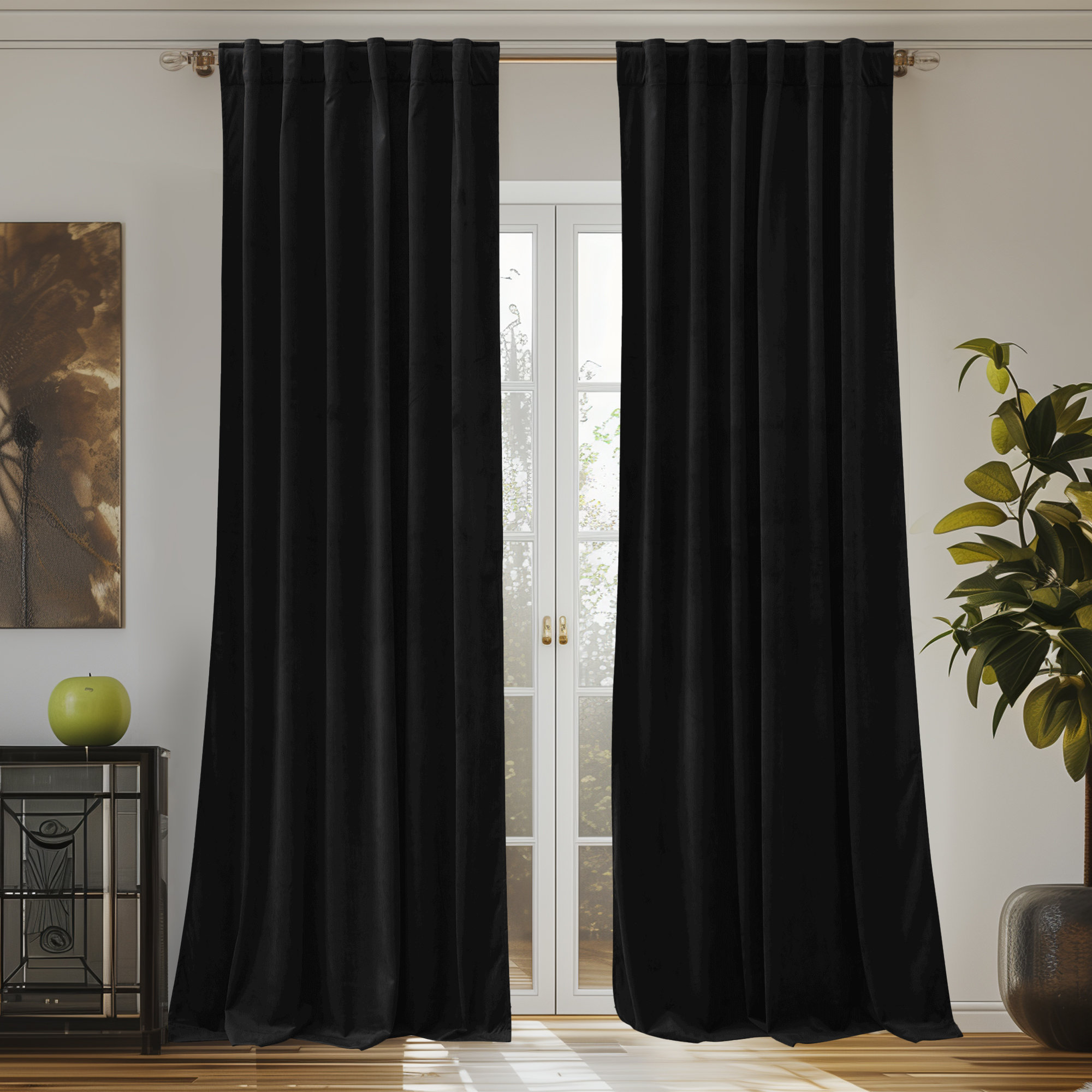 Ebern Designs Kiyarra Velvet Curtains Thermal Insulated Energy ...
