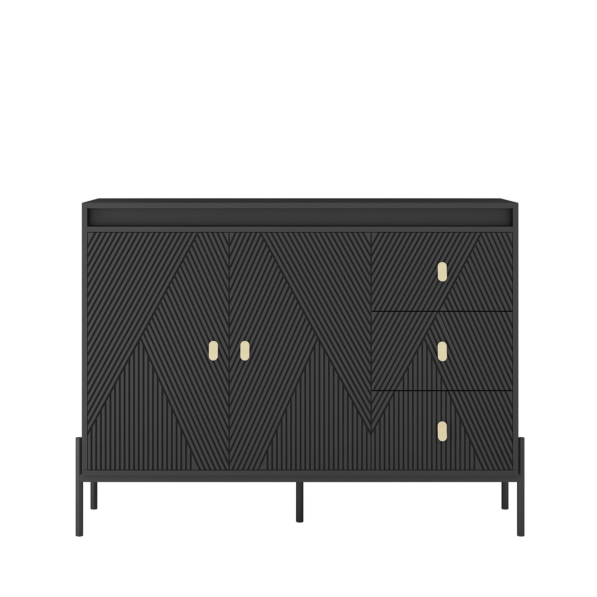 Wrought Studio Buffets & Sideboards, Fluted Sideboard Cabinet, 2 Door 3 ...