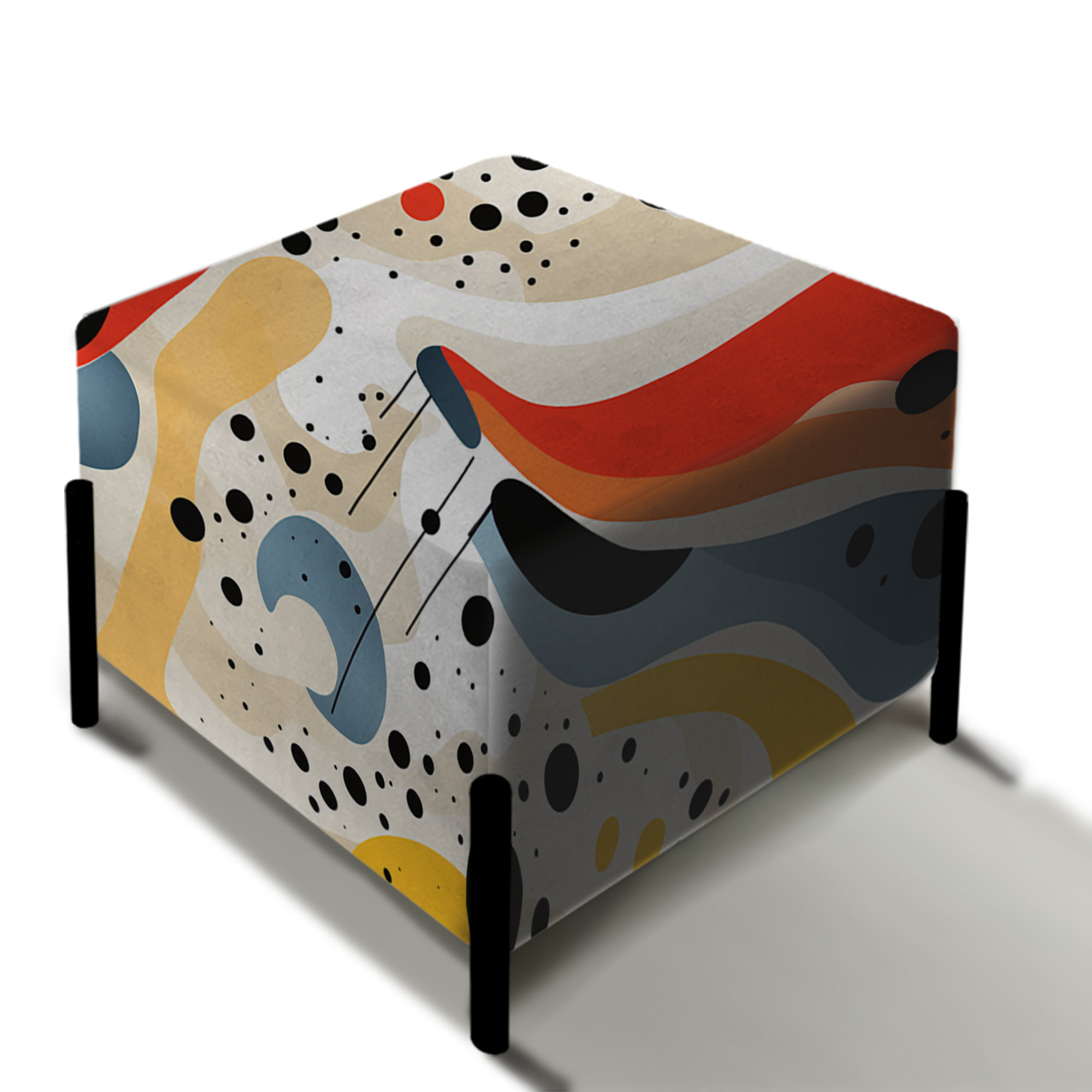 Design Art Red Poupart Lichtenstein's Lines Matrix - Abstract Square ...