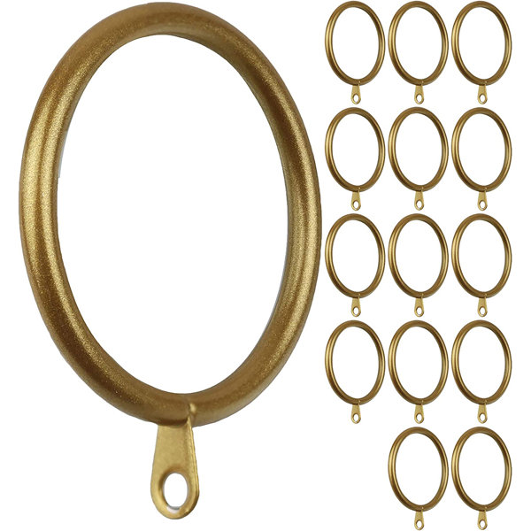 Meriville 14 Pcs Metal Curtain Rings With Eyelets & Reviews | Wayfair