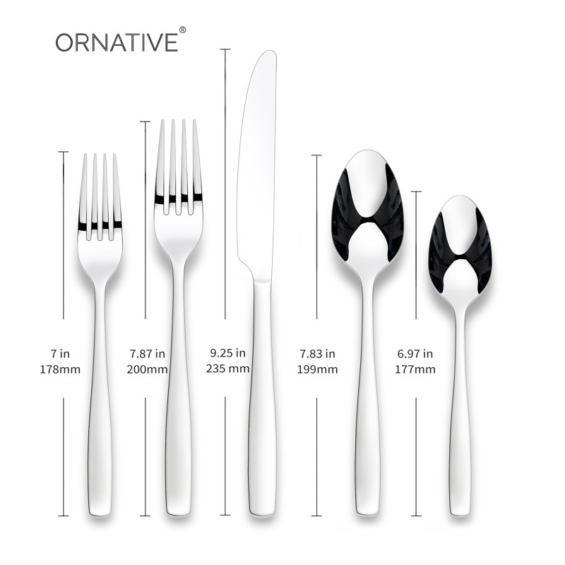 Ornative Flatware ELOISE 18/0 Silver Stainless Steel Flatware Set | Wayfair