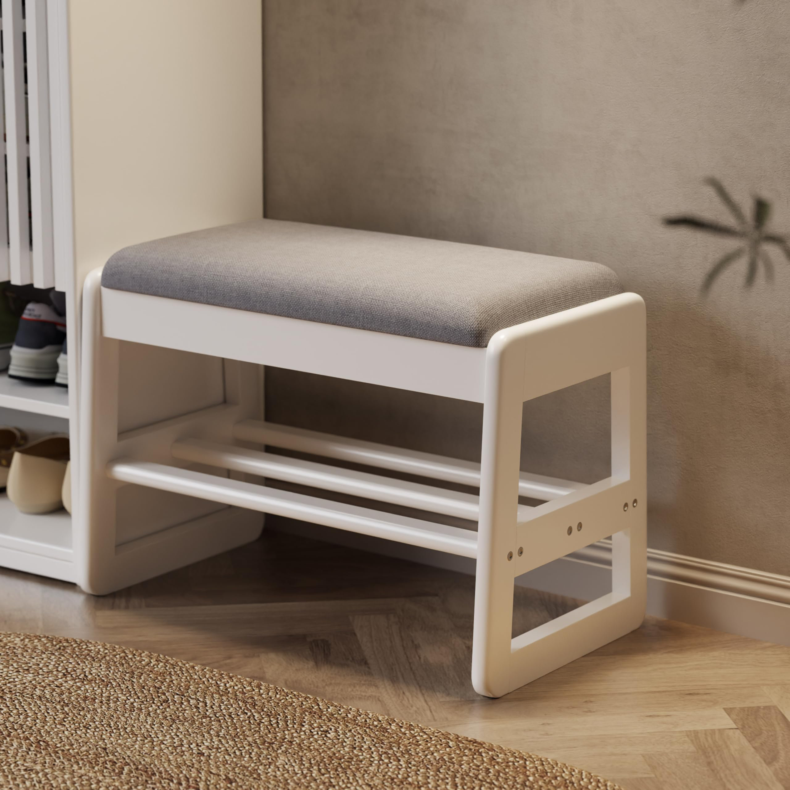 Ebern Designs Small Shoe Bench With Cushions, Entrance Double-Layer ...