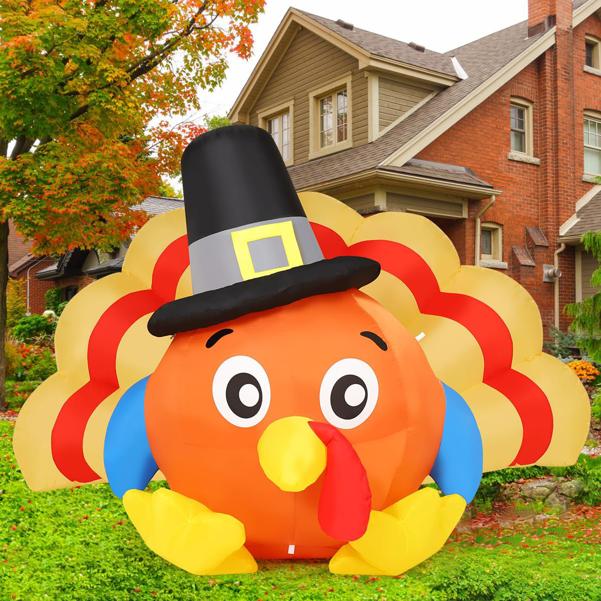 The Holiday Aisle® Thanksgiving Inflatables 7.5 Ft Long Thanksgiving ...