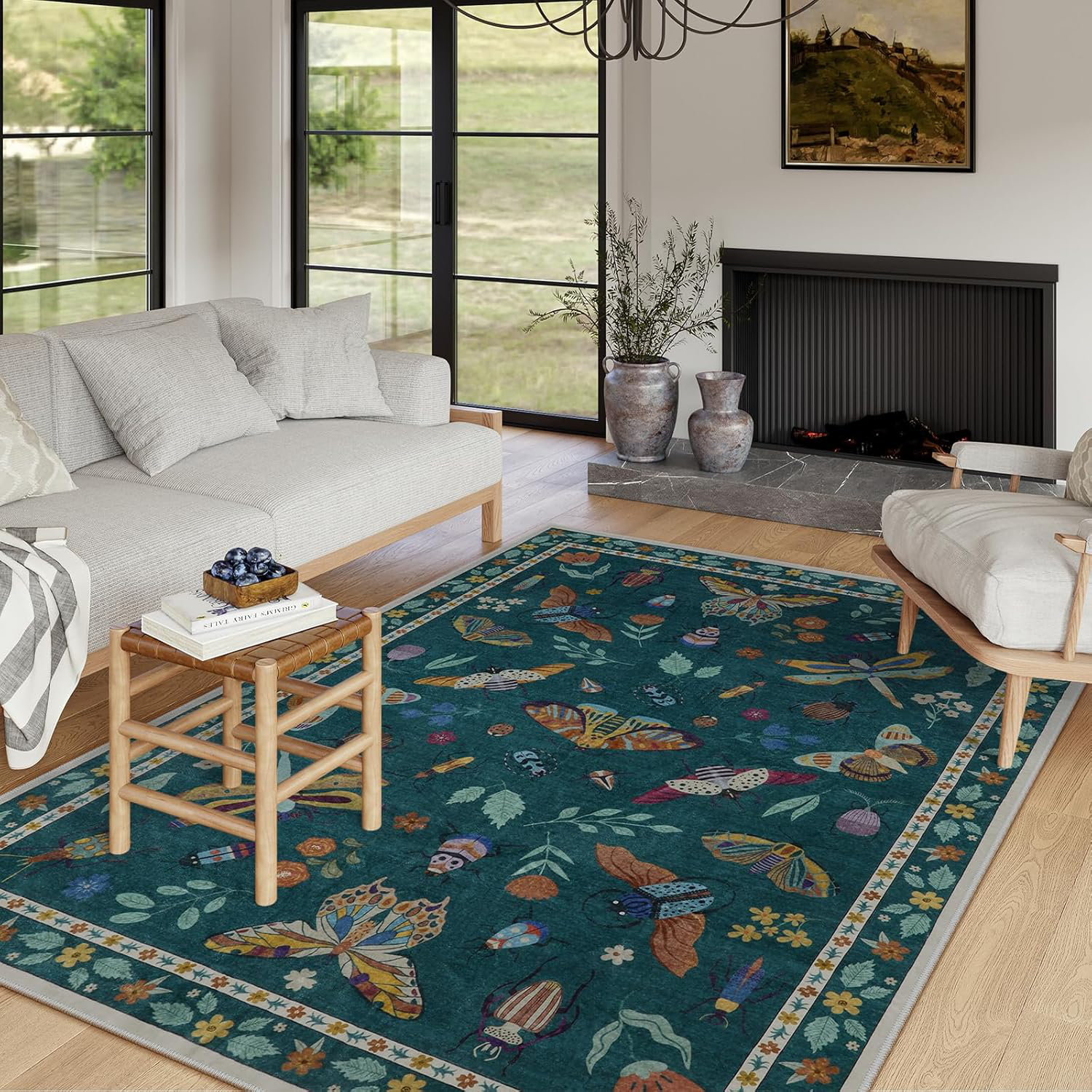 Canora Grey Insect Print 5X7 Area Rugs For Living Room, Soft Washable ...