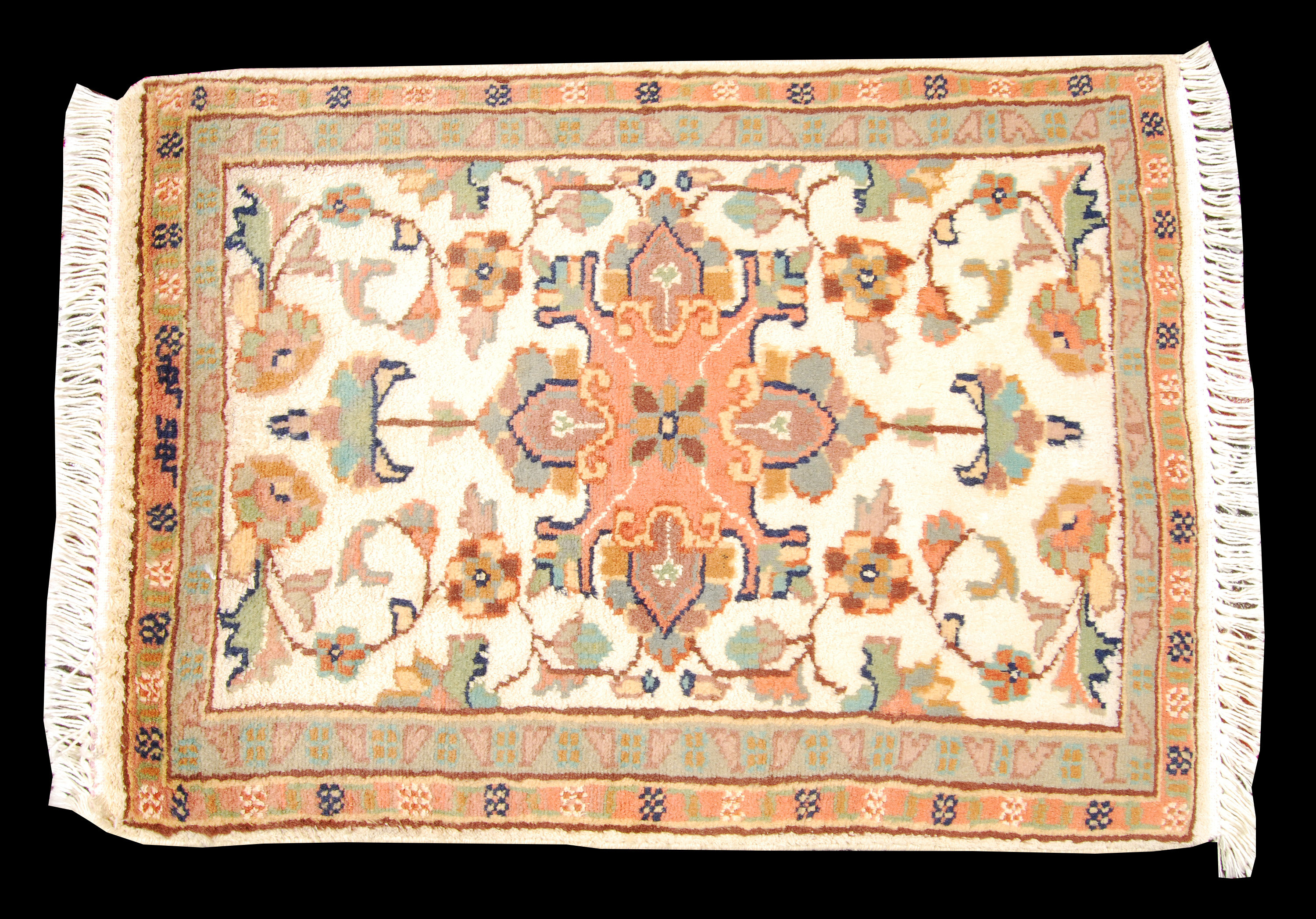 Ophelia & Co. Handmade 40cm x 60cm Beige/Black Area Rug | Wayfair.ie