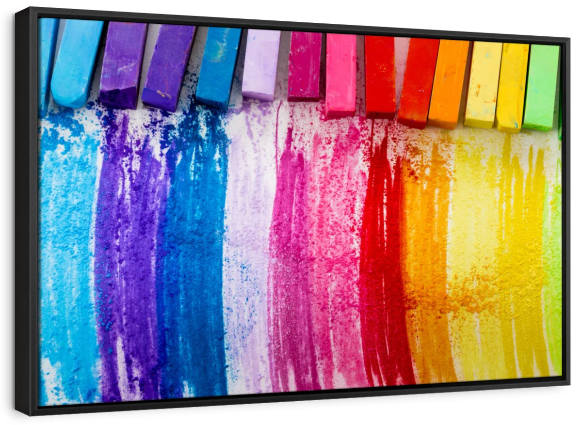 Ebern Designs " Colorful Chalk Pastels Canvas Print " | Wayfair