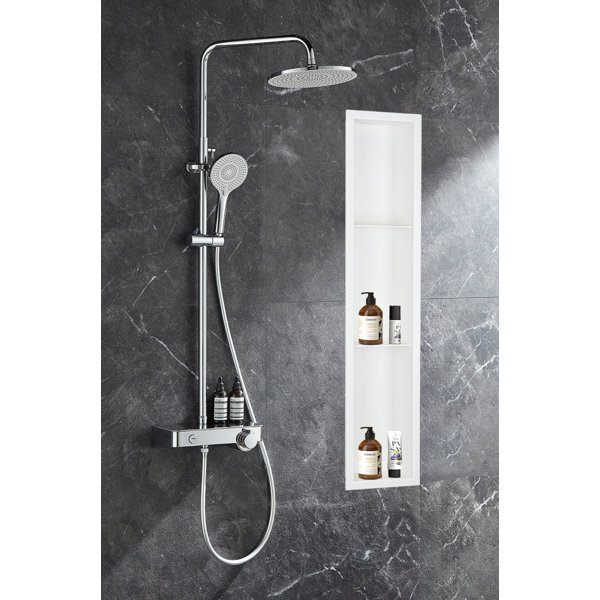 DecoMust Niche de douche rectangulaire 36 po x 9 po en acier inoxydable ...